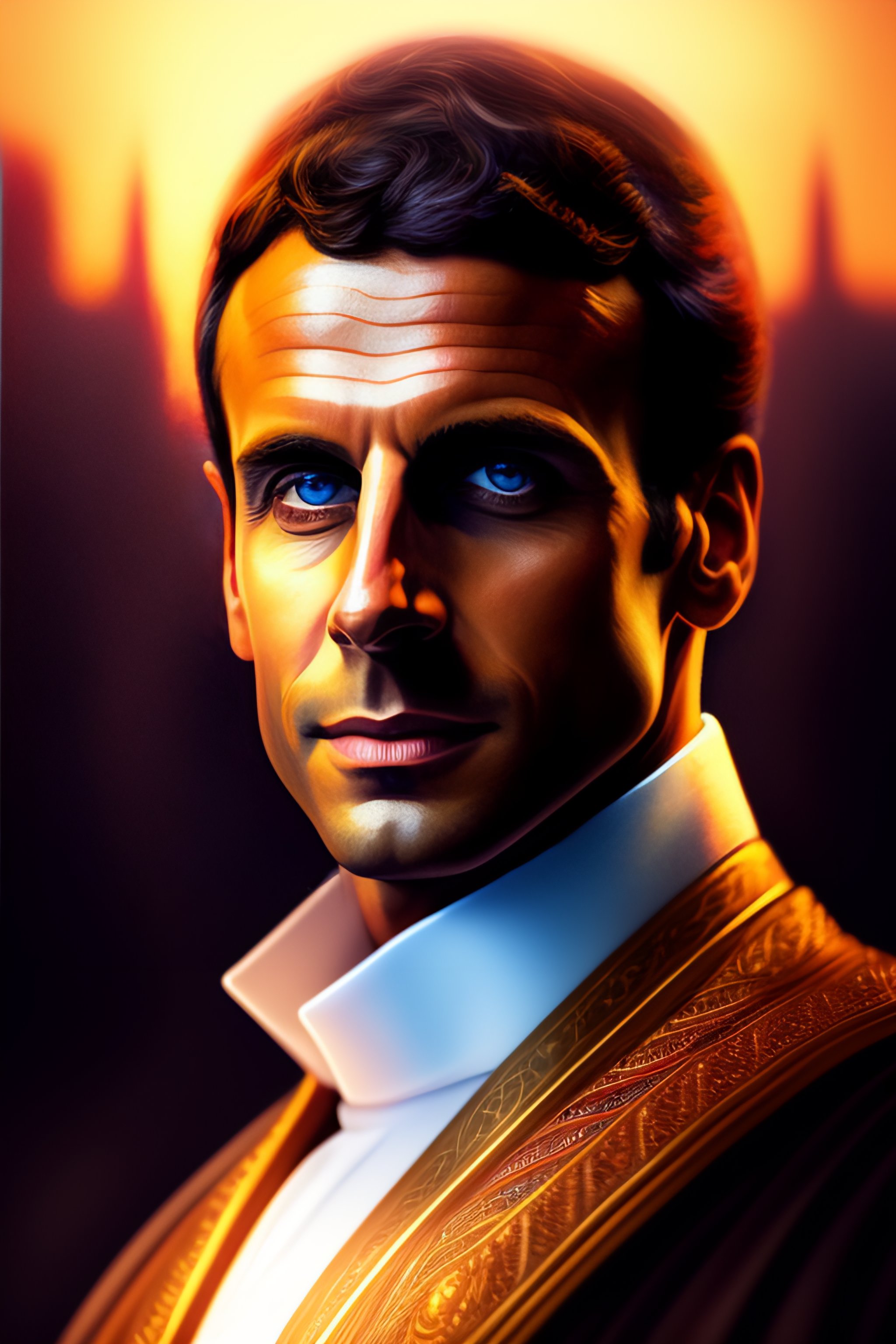 Lexica - Emmanuel macron as god, heavem, portrait, intricate, detailed ...