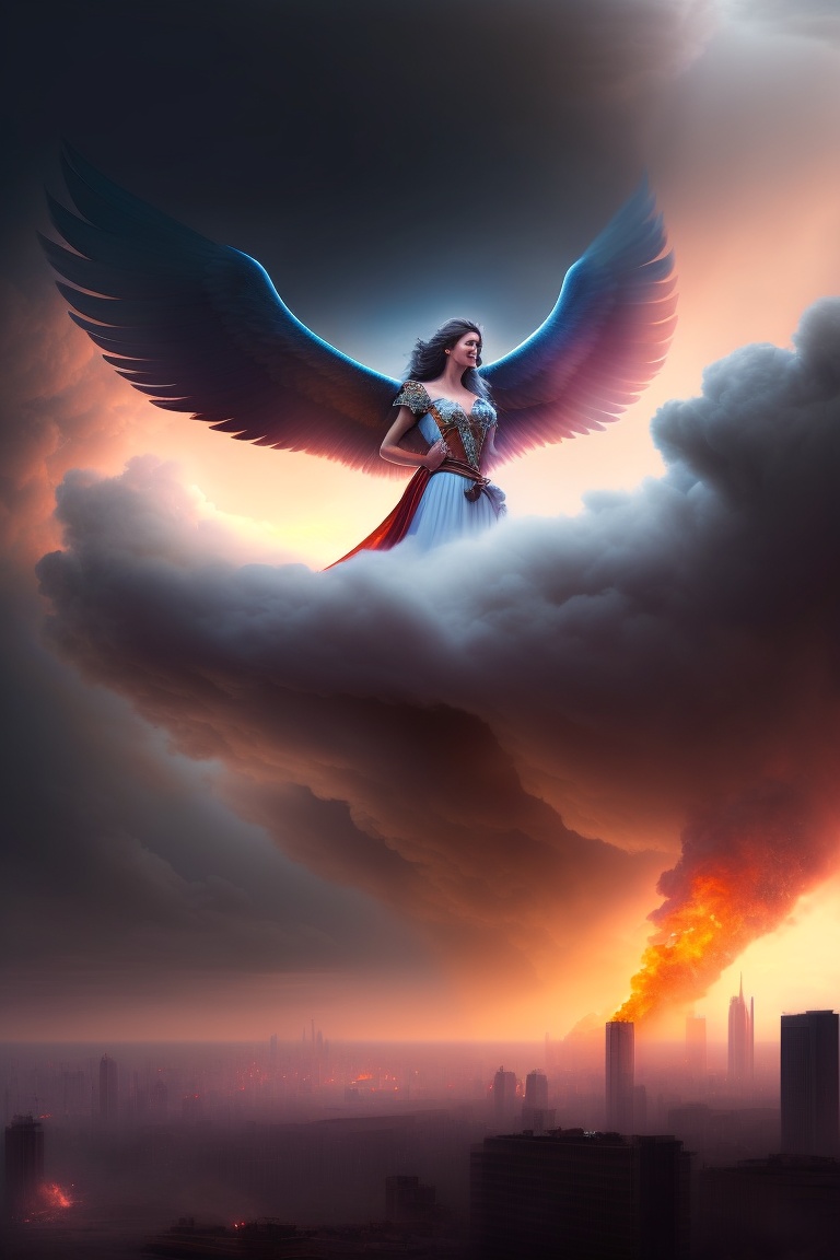 Lexica - 1000 angel in a white cloud falling in the background, angels ...