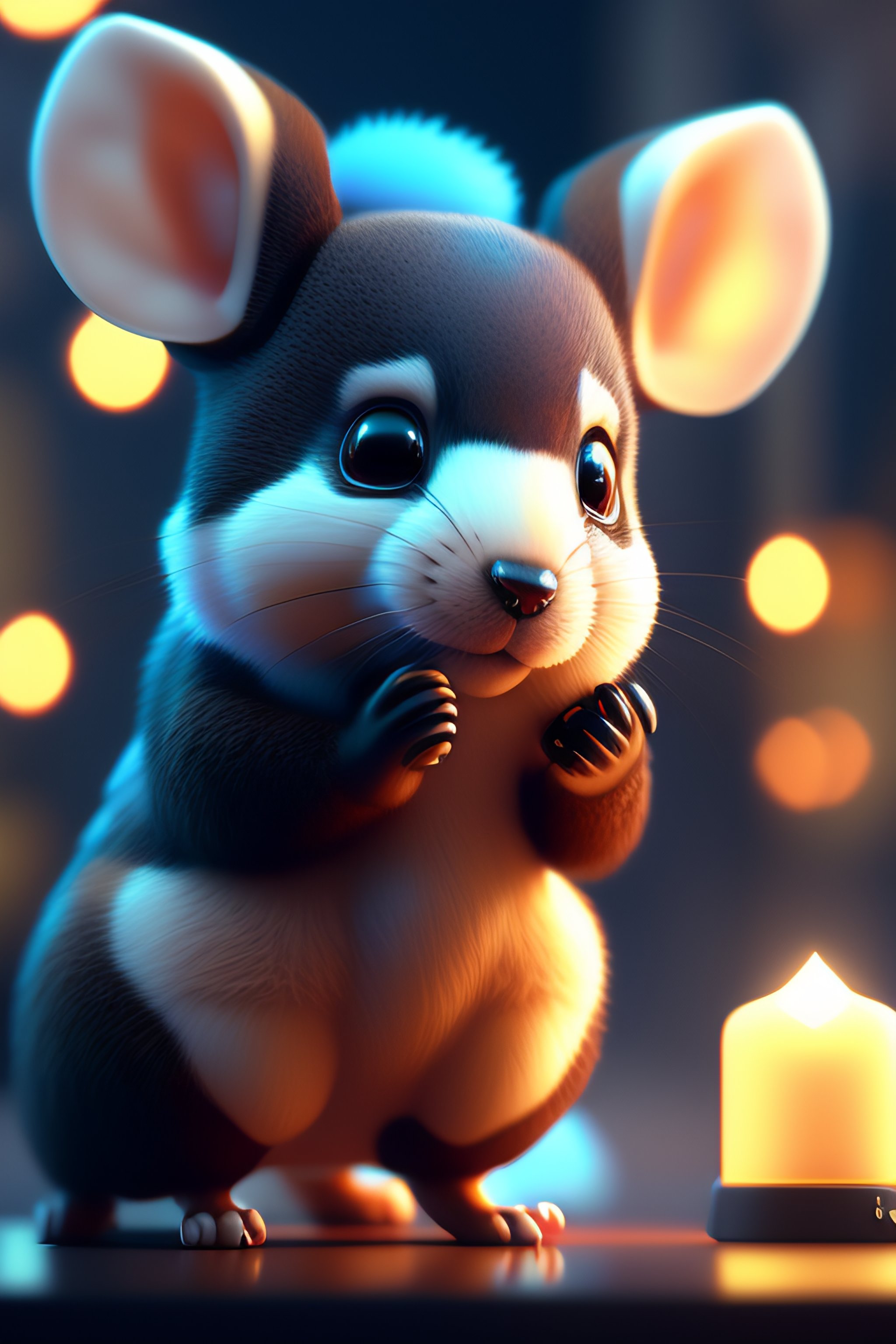 Lexica - High quality 3 d render very cute fluffy cyborg!! rat sing a ...