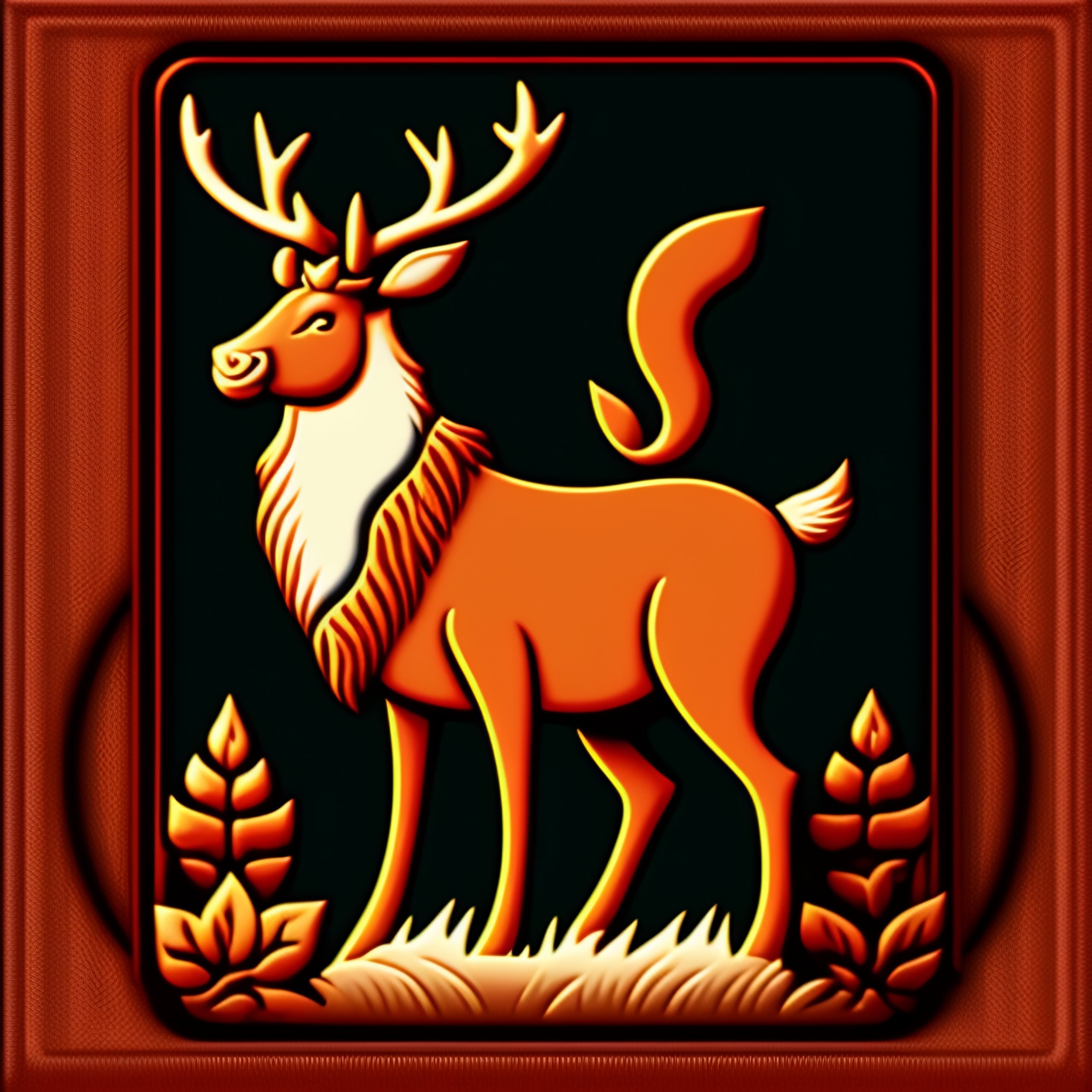 Lexica - Reindeer in the style of printable heros d&d token