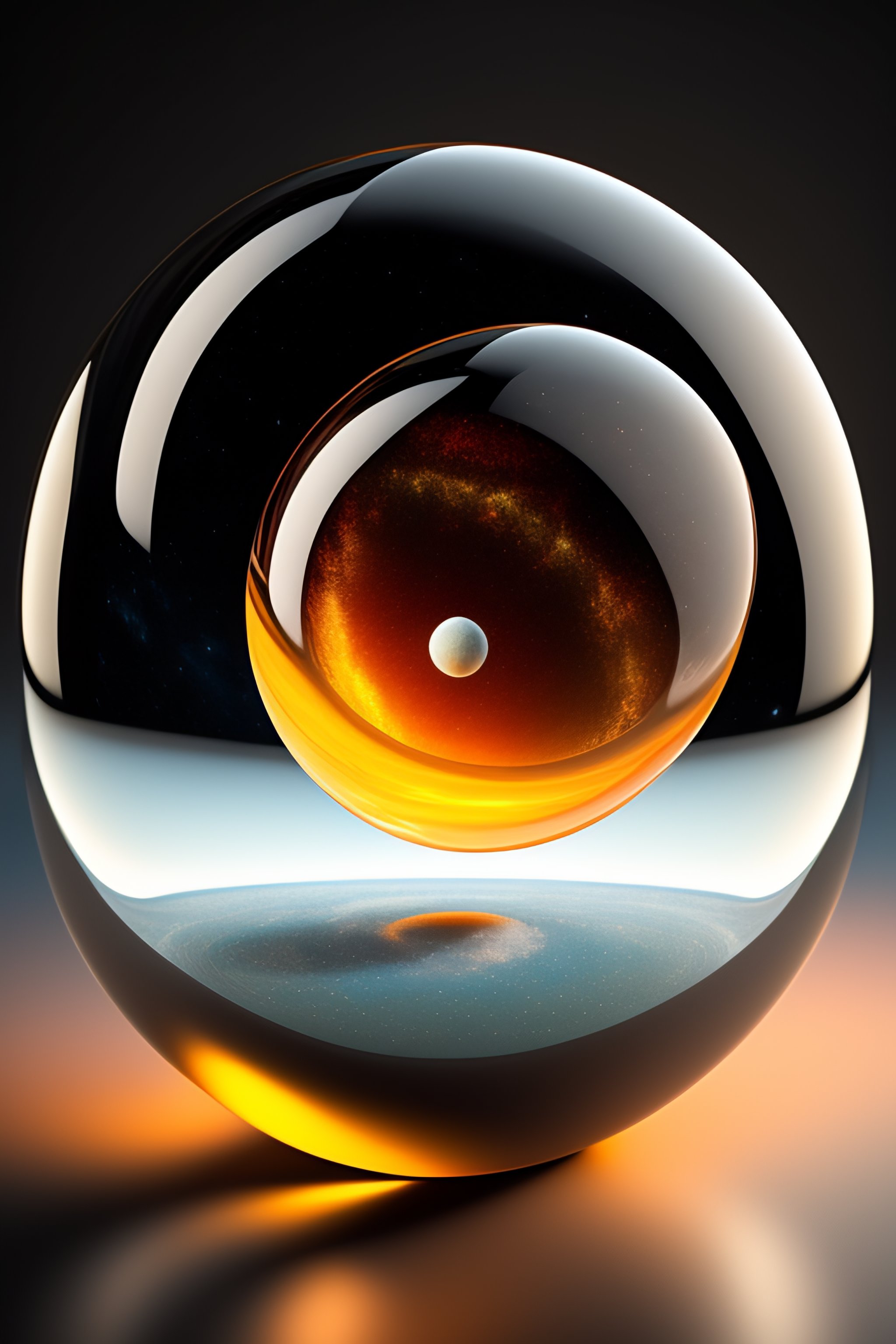 Lexica - Hyperrealistic solar system inside a crystal glass sphere ...