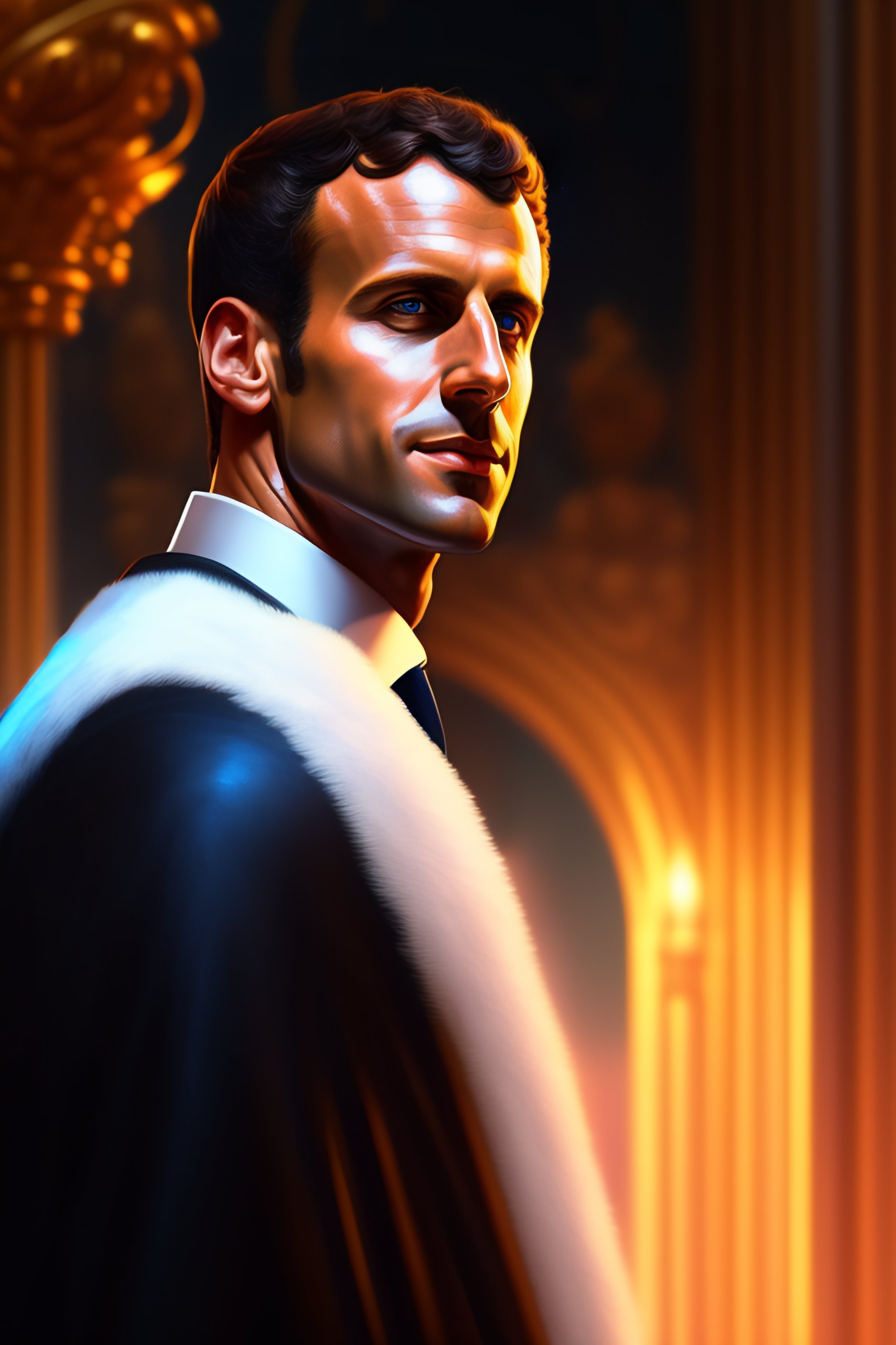 Lexica - Emmanuel macron as god, heaven, portrait, intricate, detailed ...