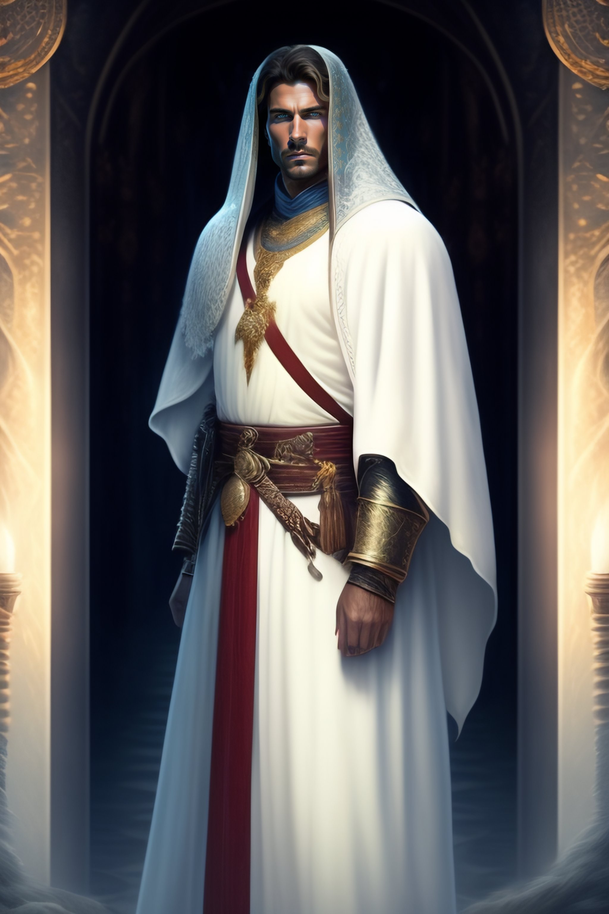 Lexica - , fantasy, a bold man standing alone with he's a head bowed ...