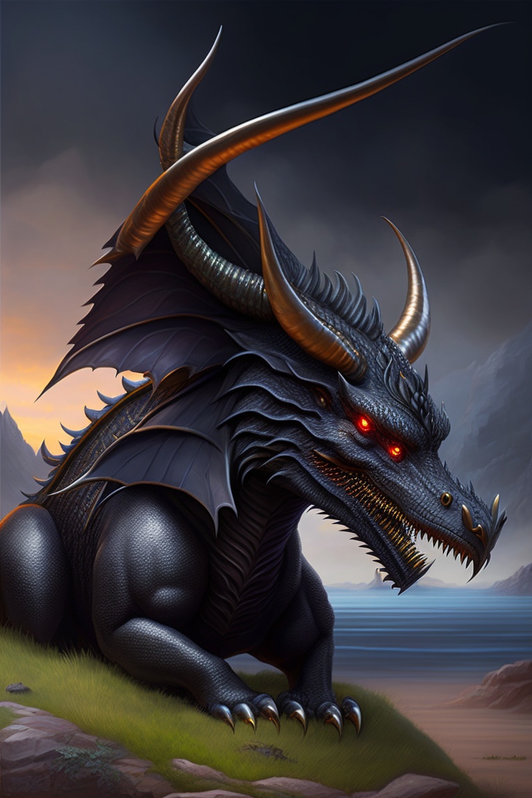 Lexica - A black dragon, detailed, fantasy, scary, realistic ...