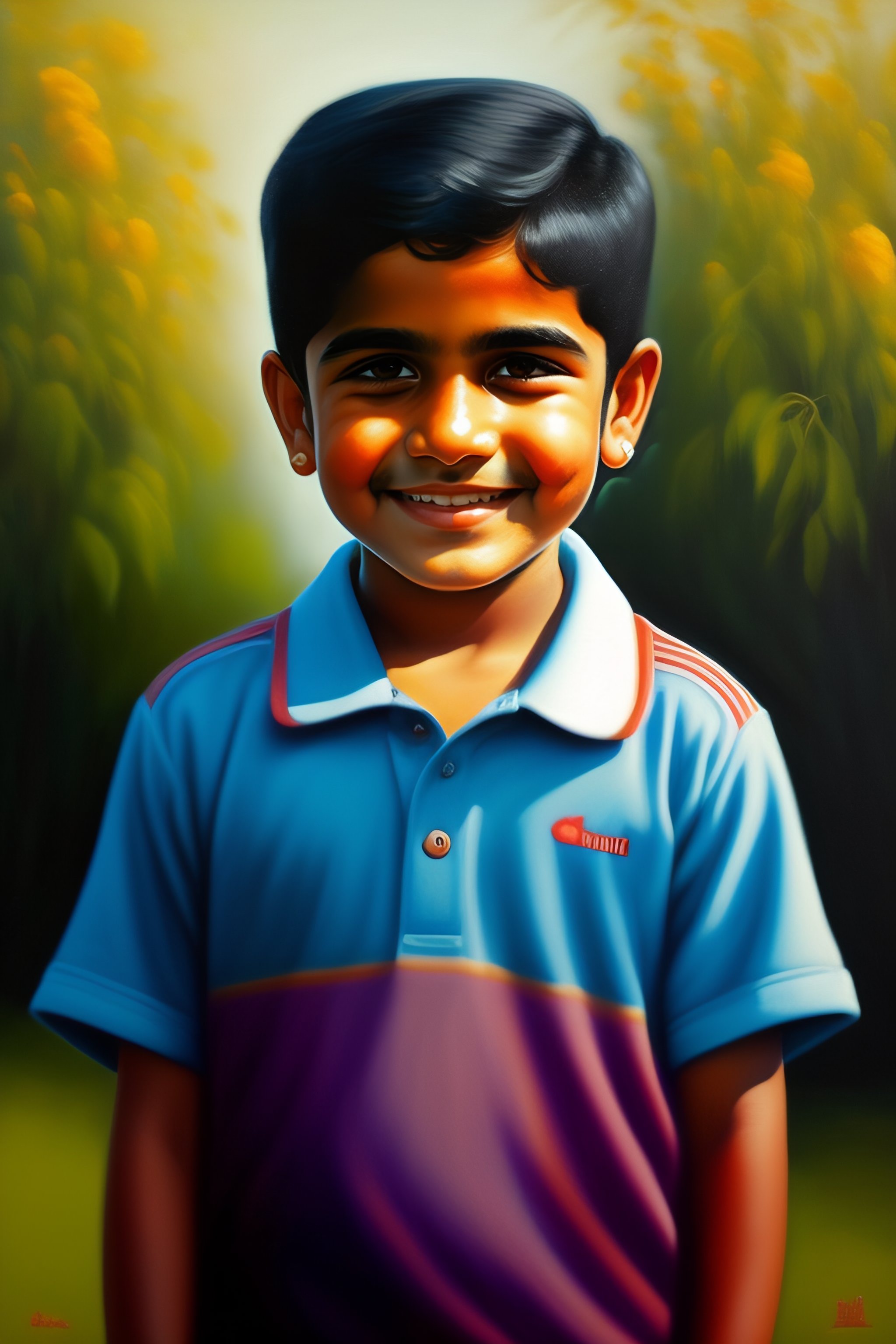 Lexica - Gautam Adani a kid, smile, sad old color, oil paint, realistic