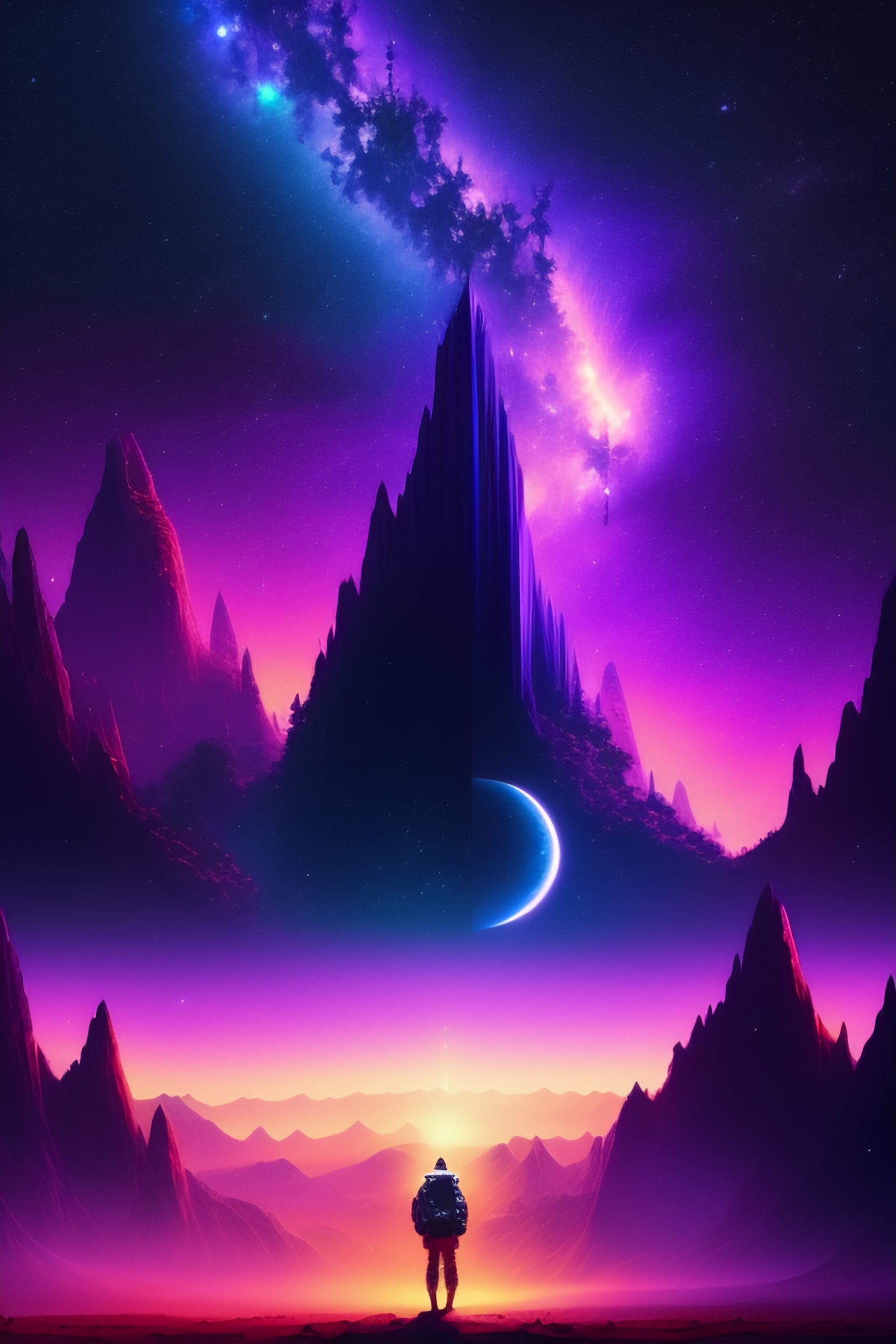 Lexica - A fantastic space scene, in a magnificent planet, an ...