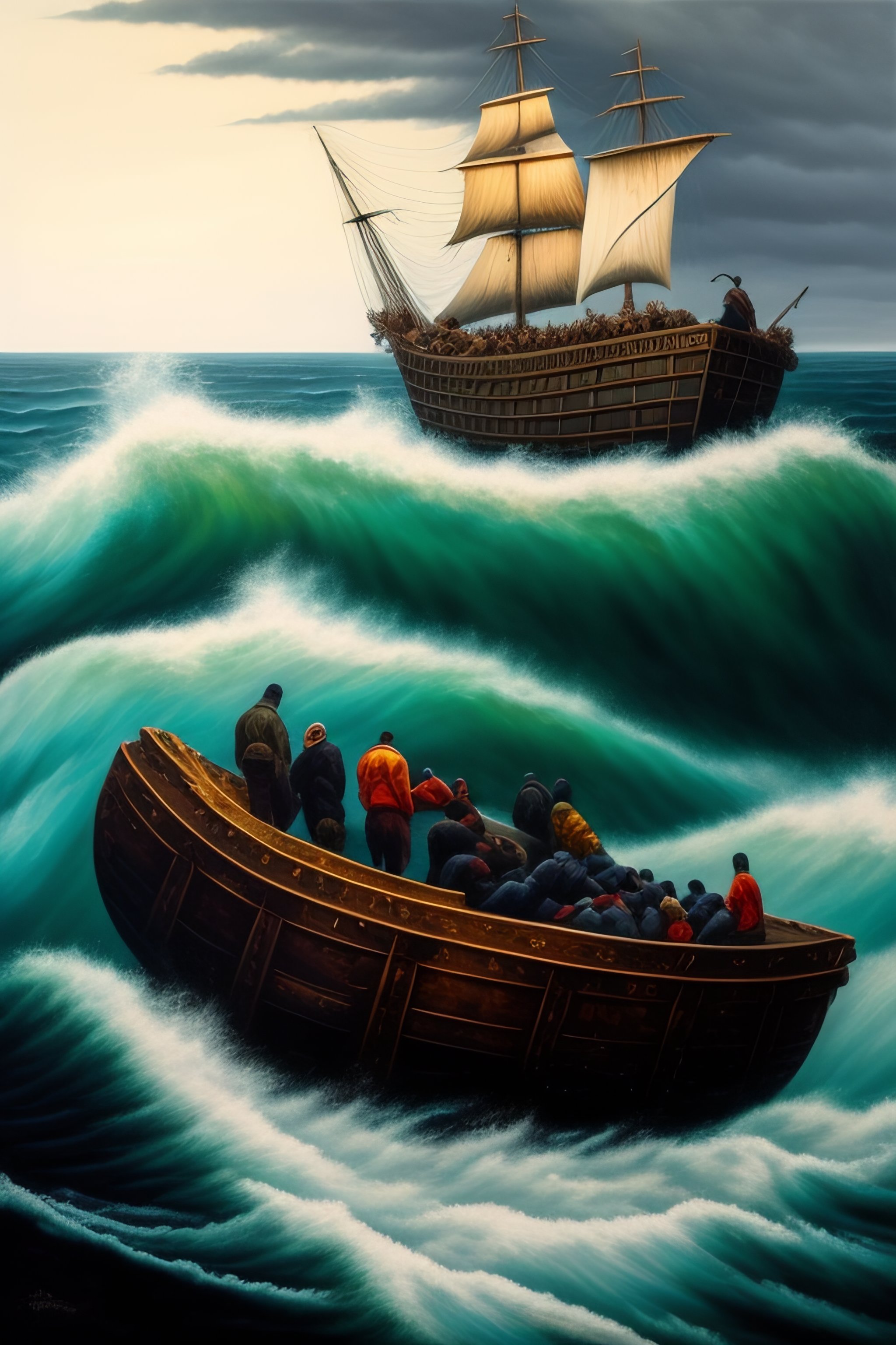 Lexica - This painting depicts a dramatic scene in which a group of ...