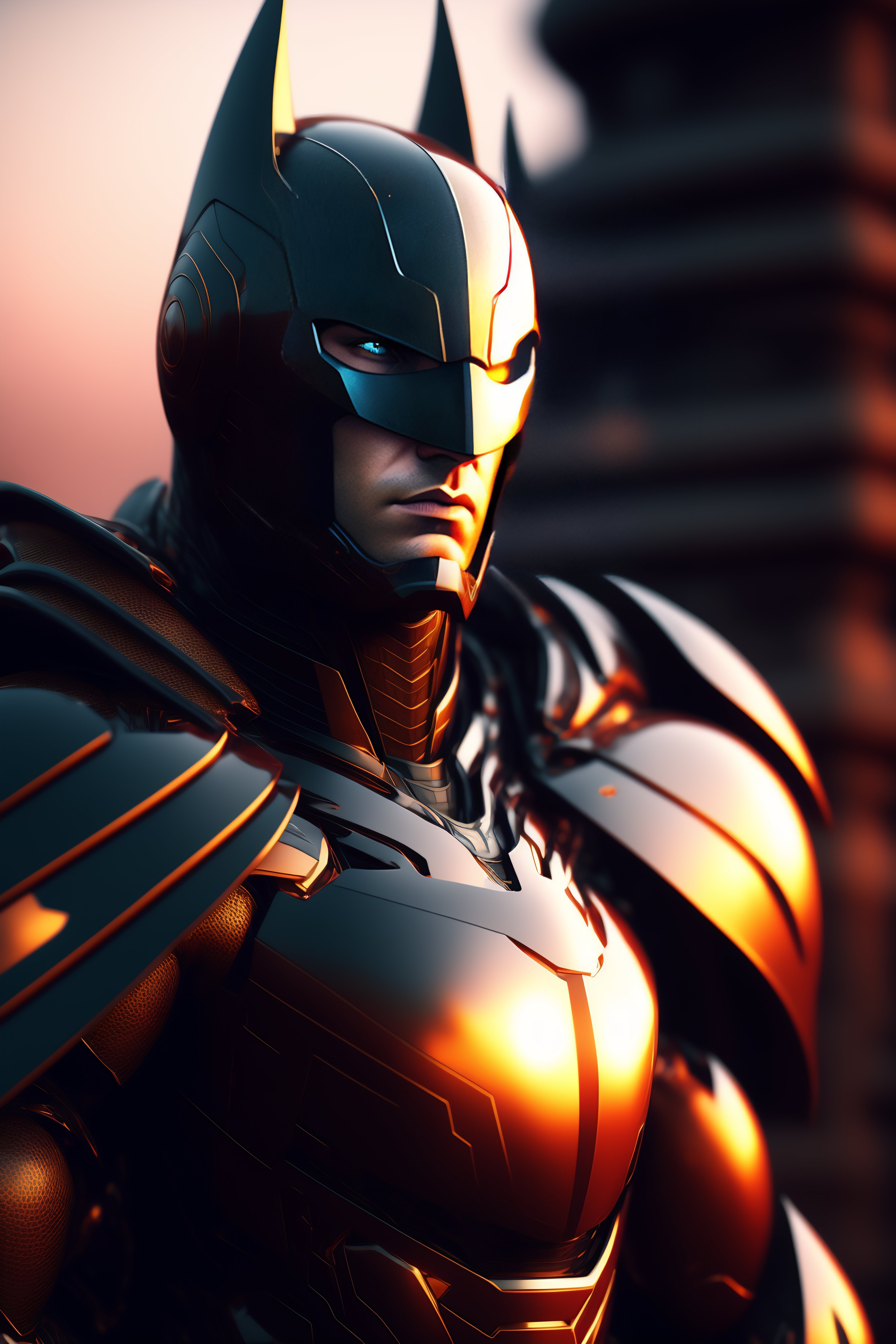 Lexica - Full body shot of Ben Affleck's Batman poses on top of the ...