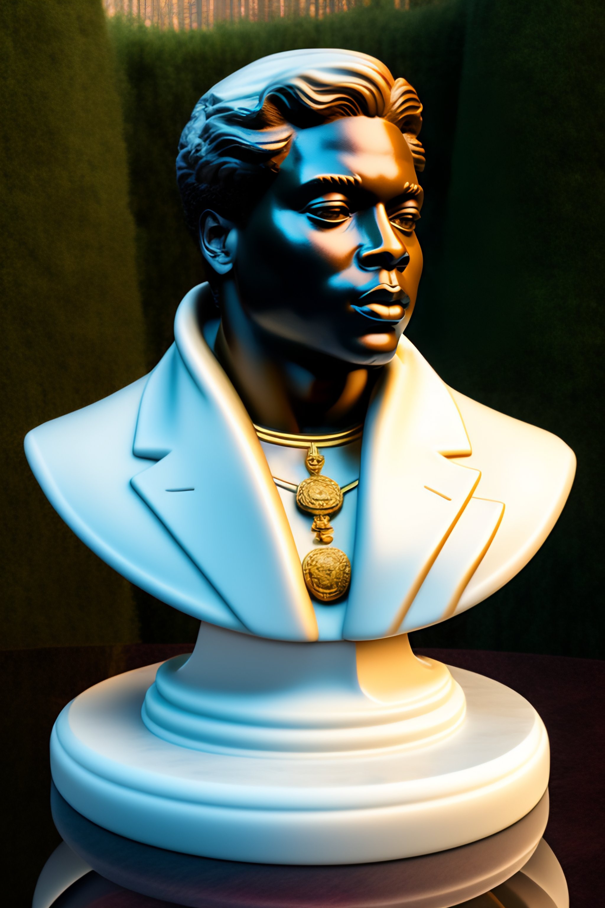 Lexica - A marble statue of rapper gunna