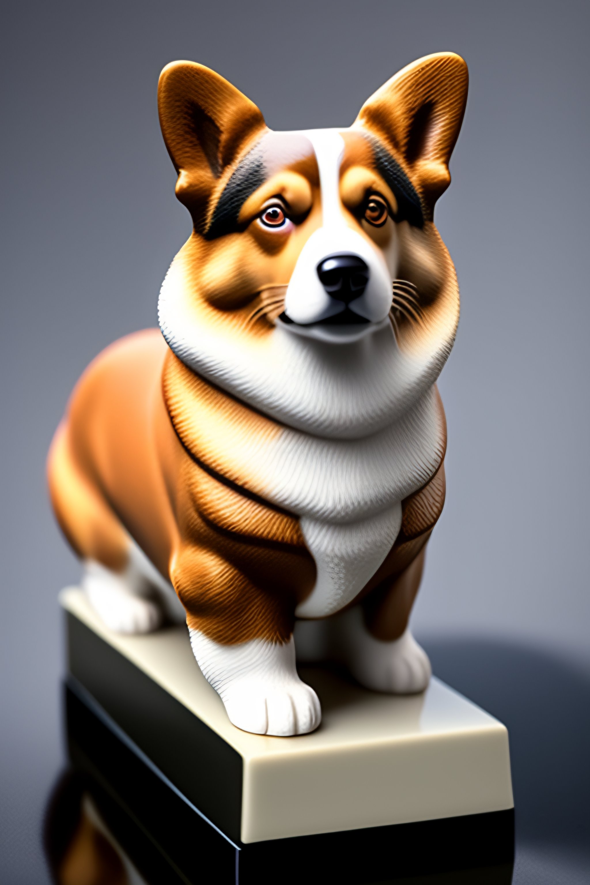 Lexica - A dog corgi statue of Daniel Craig