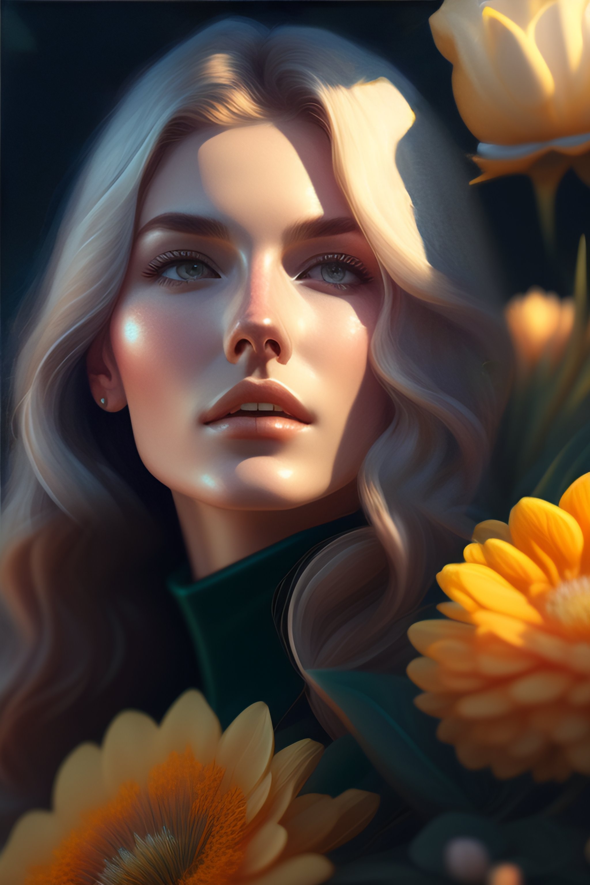 Lexica - Flowers, female, caucasian, highly detailed, full body ...