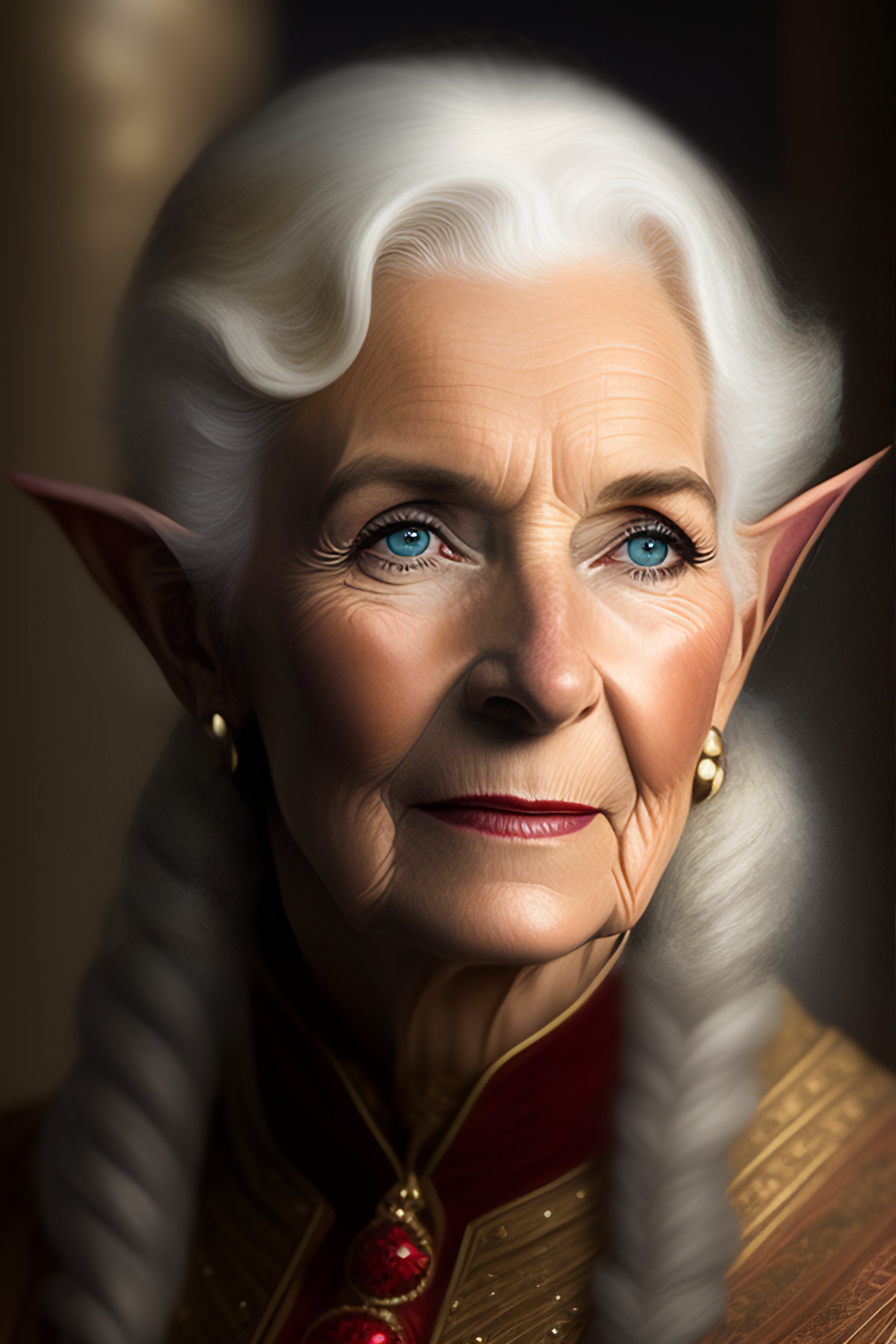 Lexica - Old aged elf portrait