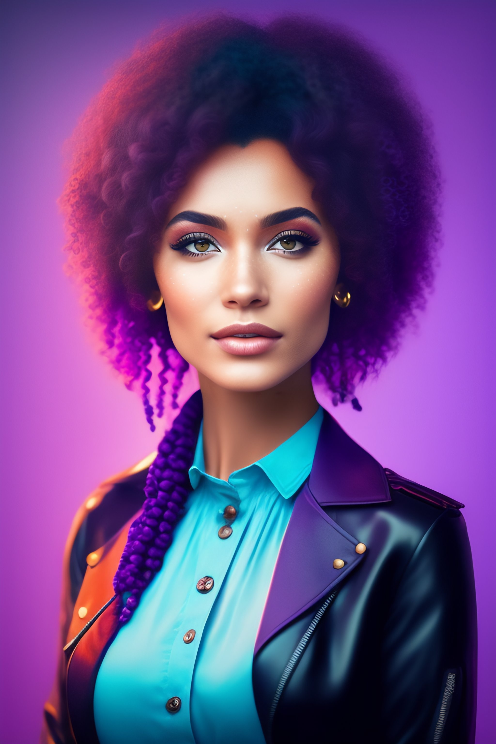 Lexica - Woman avatar for chatbot , style realistic, background purple ...