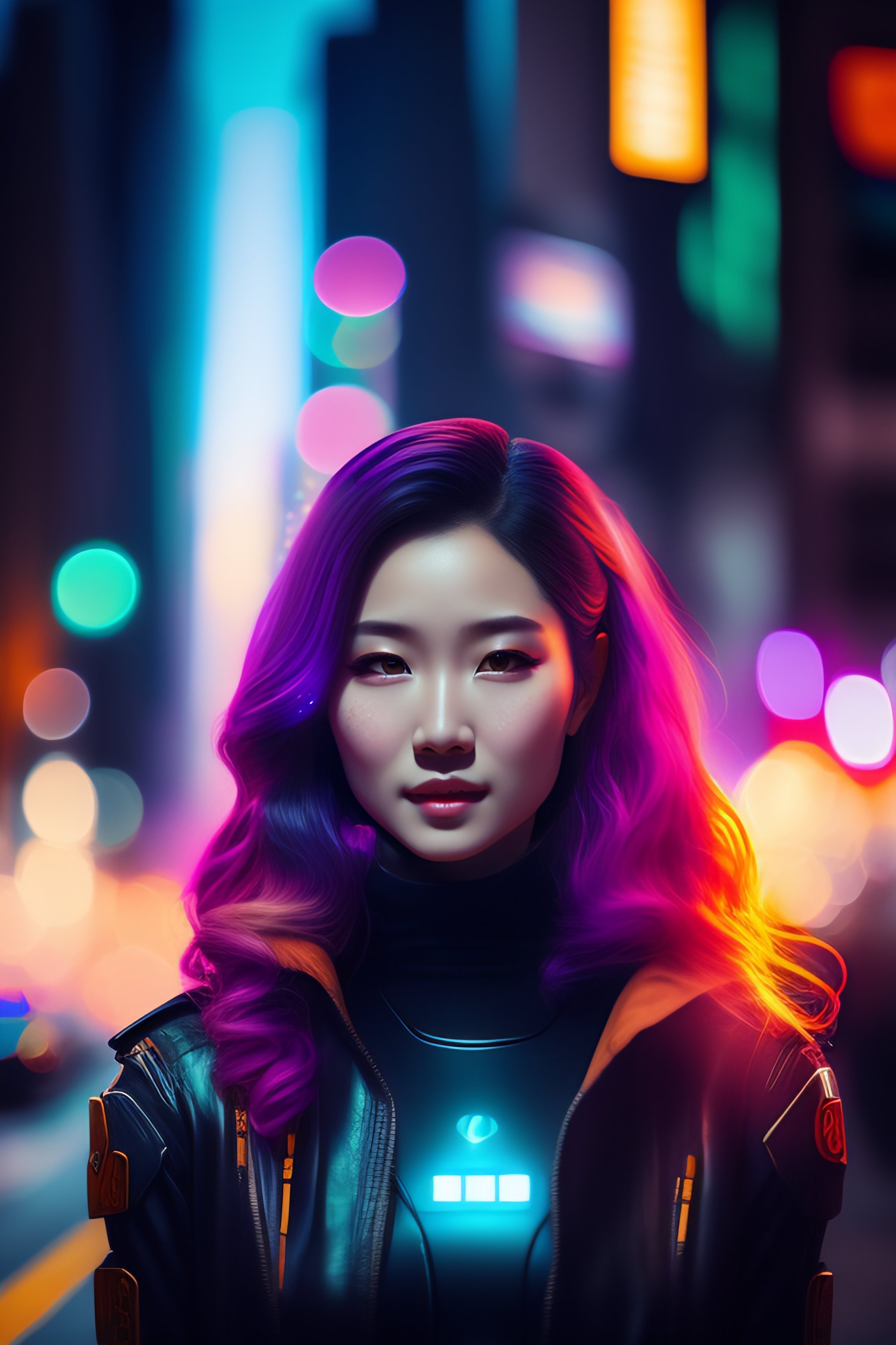 Lexica - Near future, cyberpunk beautiful cute cyborg girl, 2060 ...