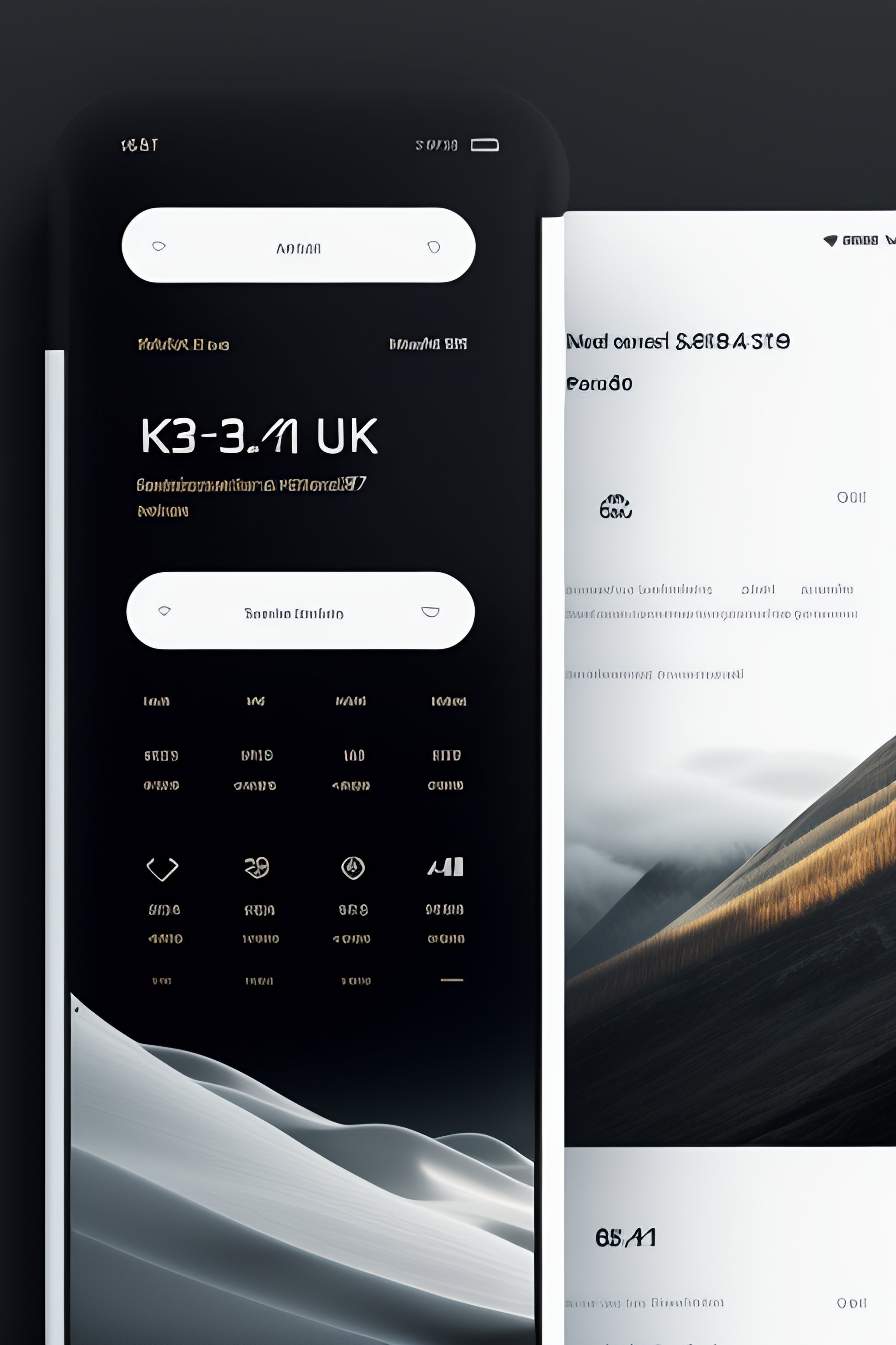 Lexica - A minimalist interface ux/ ui hud, 8 k, sleek black and white