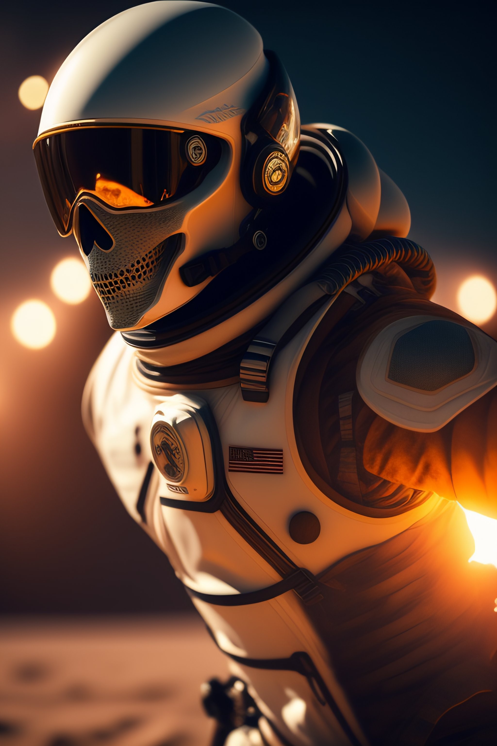 Lexica - Action shot of skeleton astronaut, cinematic lighting, brutal ...