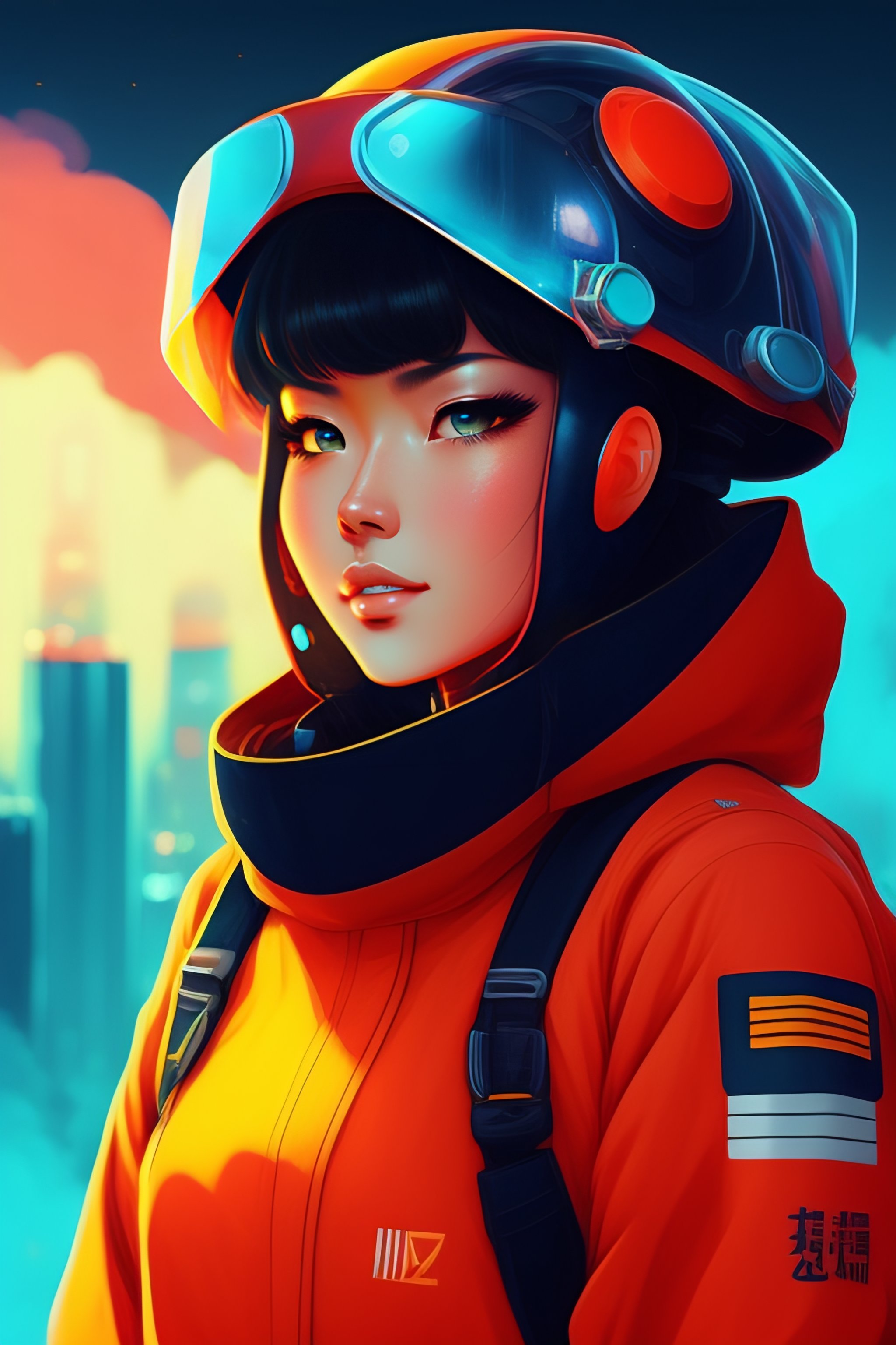 Lexica - A firefighter cyborg ,style of Laurie Greasley, studio ghibli ...