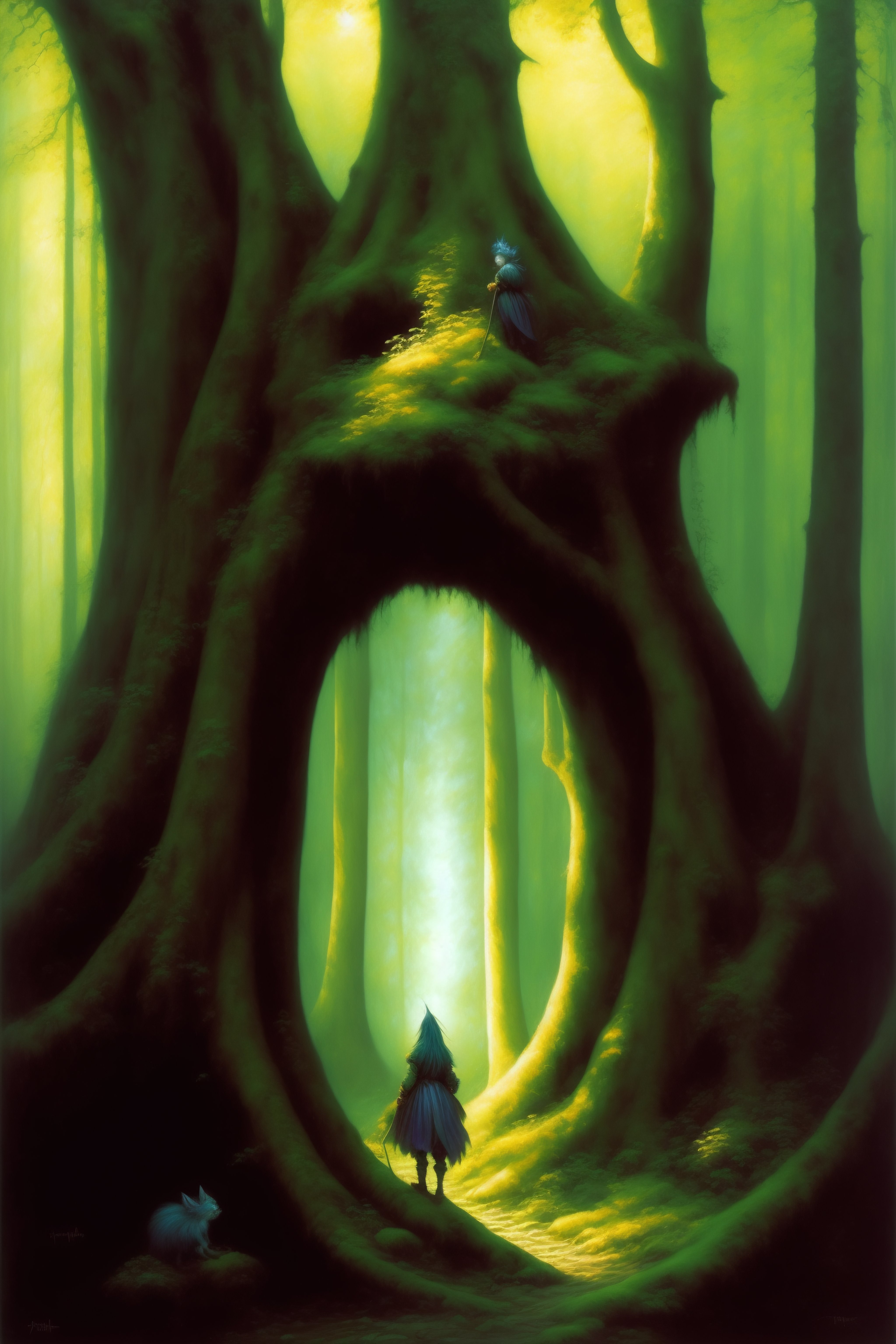 Lexica - Style of Brian Froud, trolls, painting, landscape, creepy ...