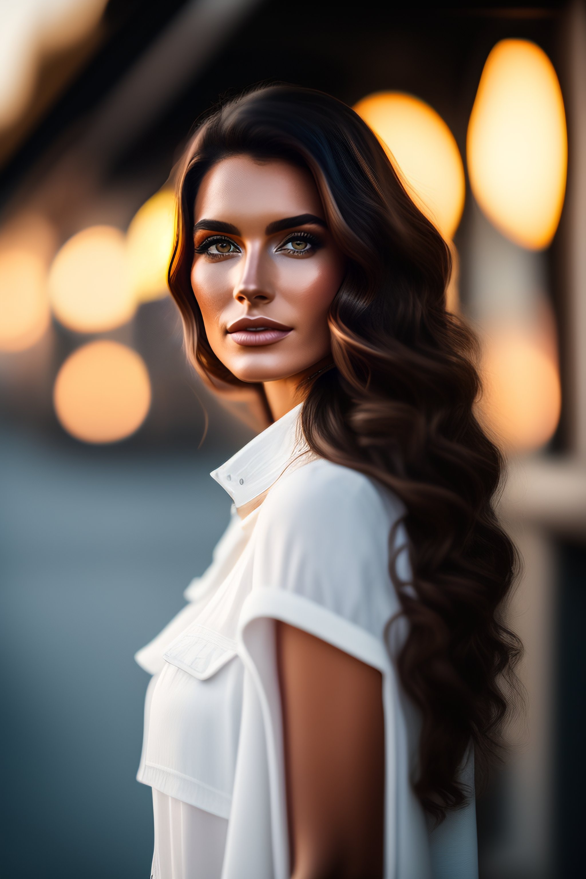 Lexica - Canon 50 Fashion Portrait of full body brunette model wearing ...