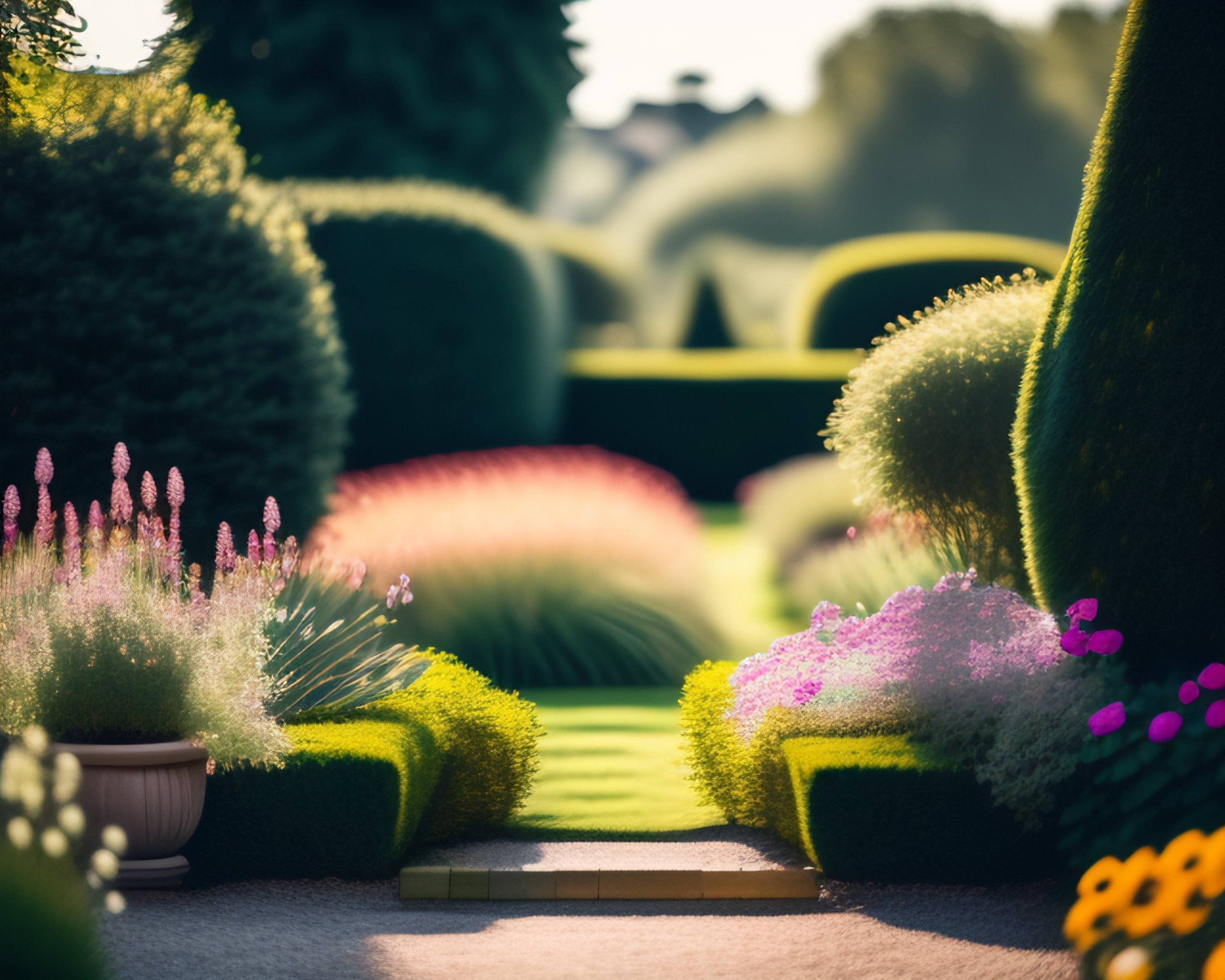 Lexica - A photo of an 80's english garden, strong bokeh
