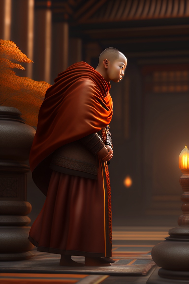 Lexica - Buddhist monk, iron eye, unreal engine, octane render, highly ...