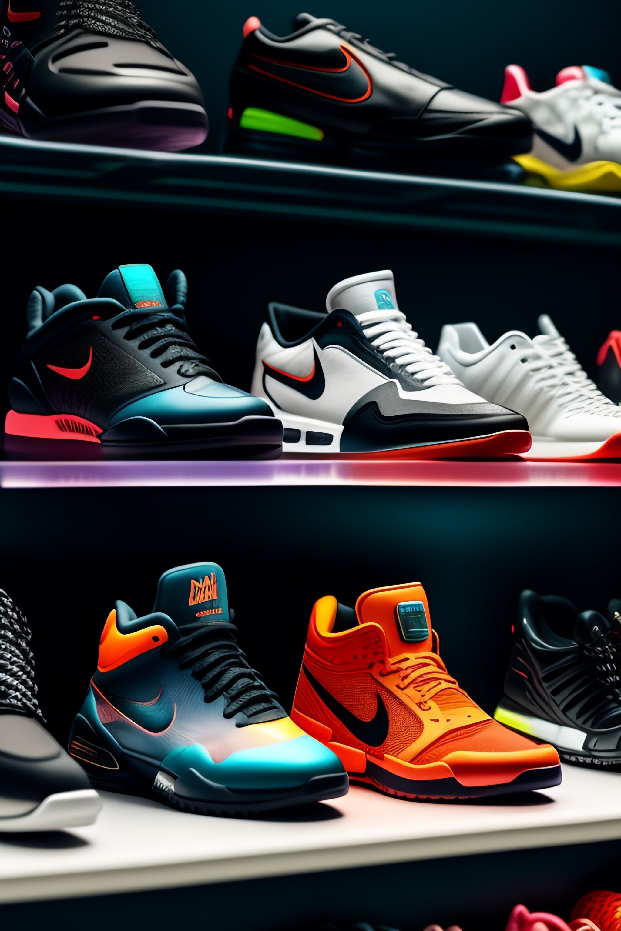 Lexica - A collection of sneakers on display on a desktop screen ...