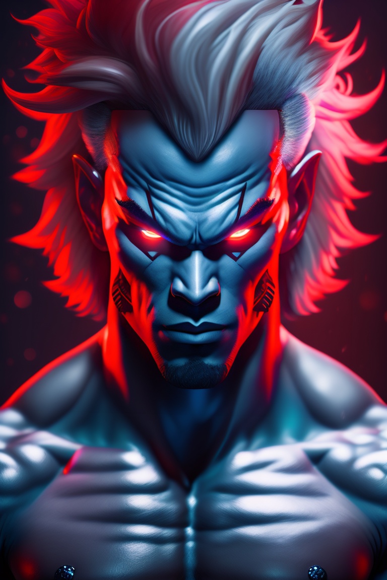 Lexica - A fierce Oni/human-like creature with red skin, muscular ...