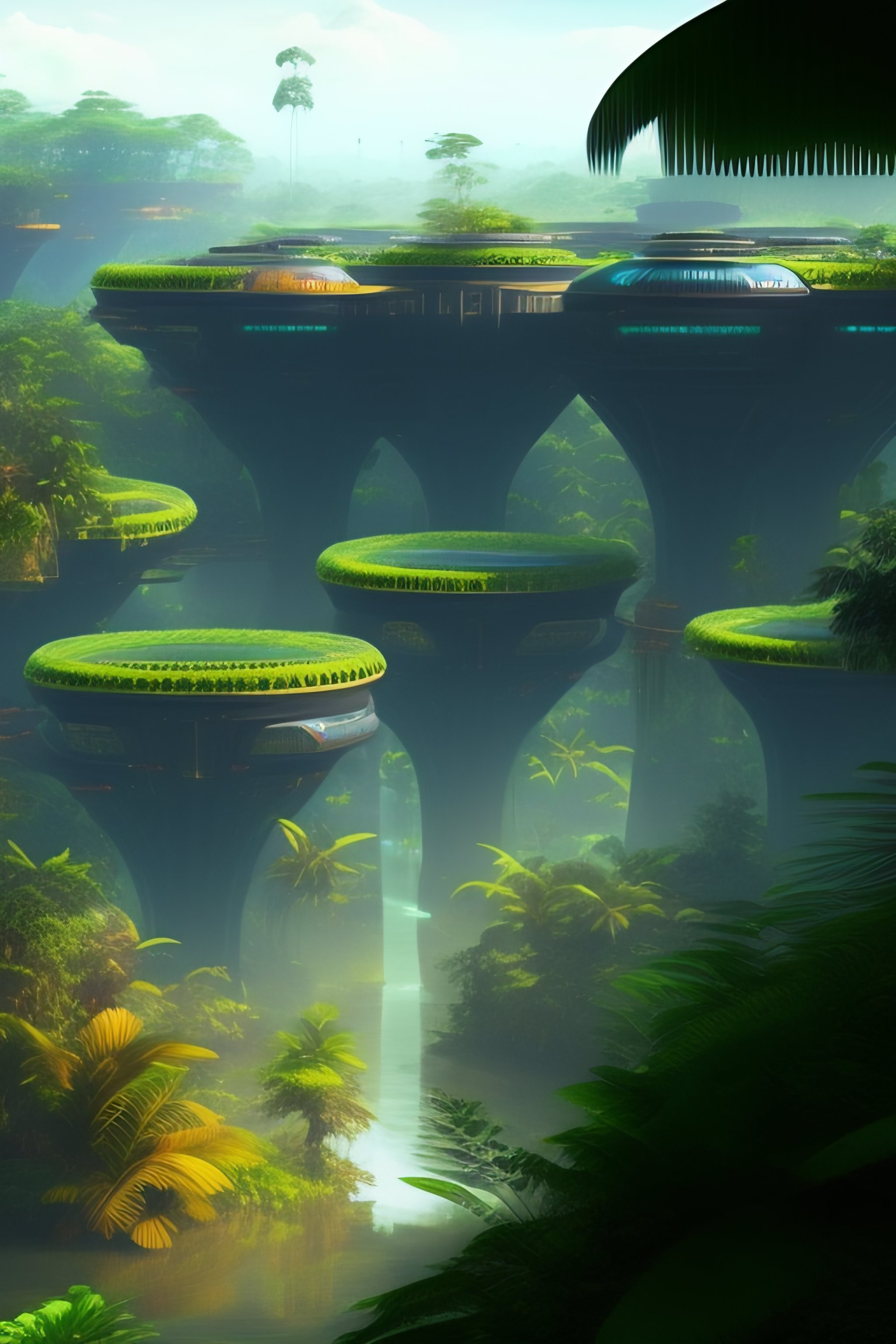 Lexica - A high tech solarpunk utopia in the Amazon rainforest