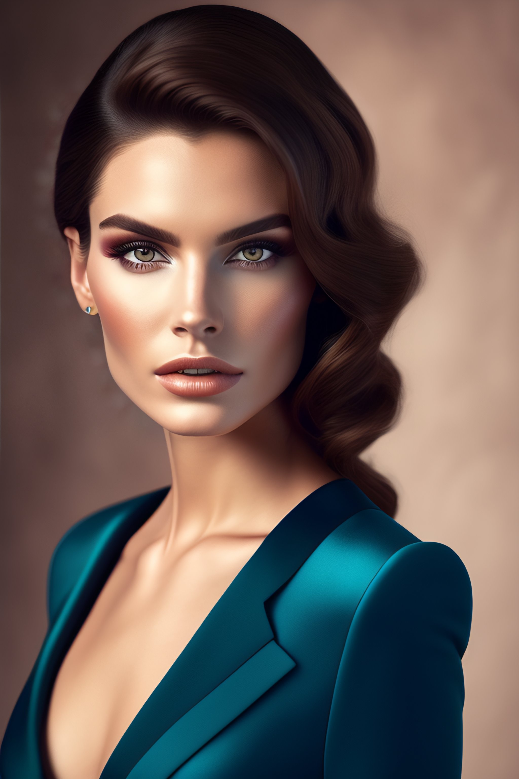 Lexica - Professional photo of brunette model, full body photoshoot ...