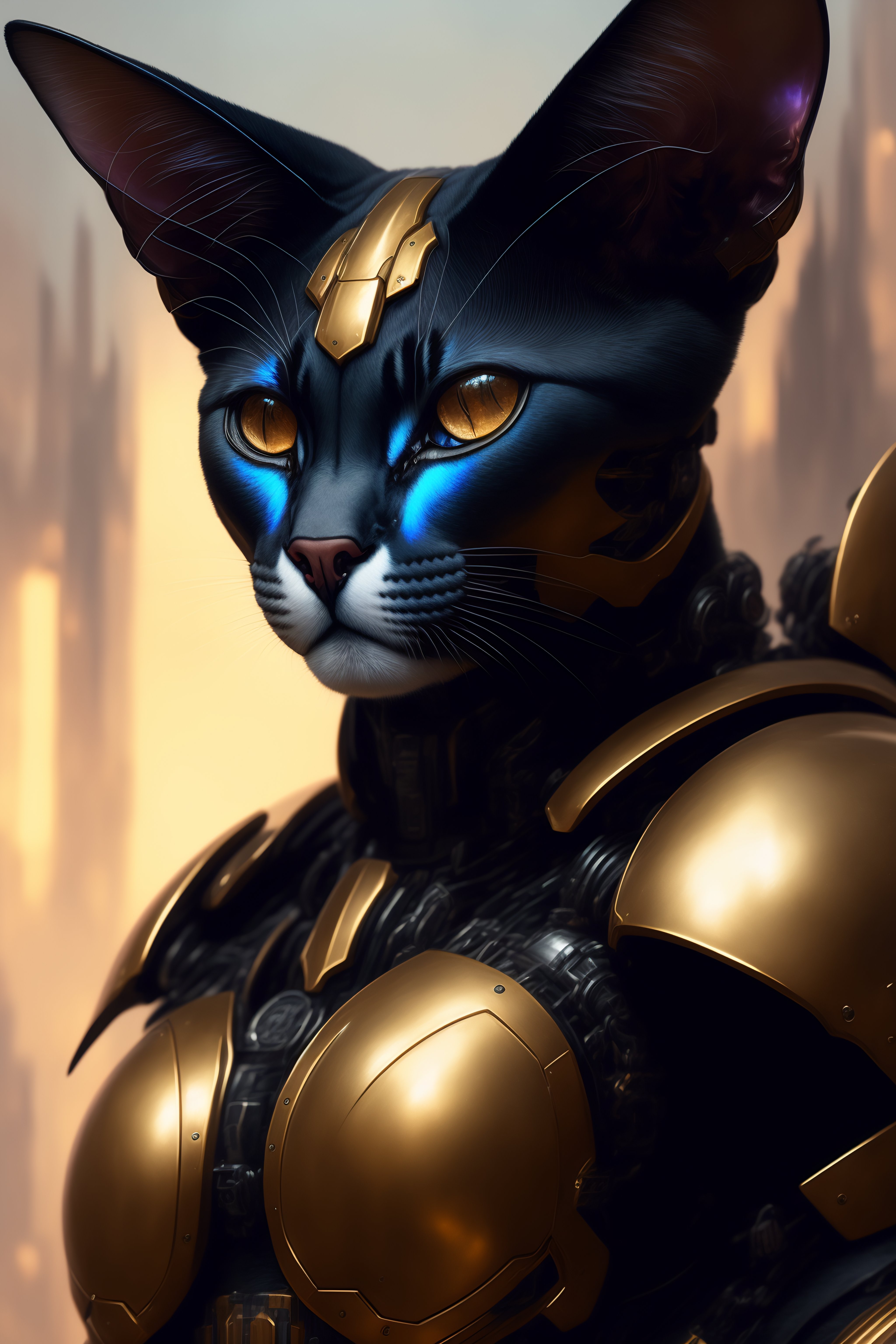 Lexica - A siamese cat as the doomslayer, realistic scifi cyberpunk ...