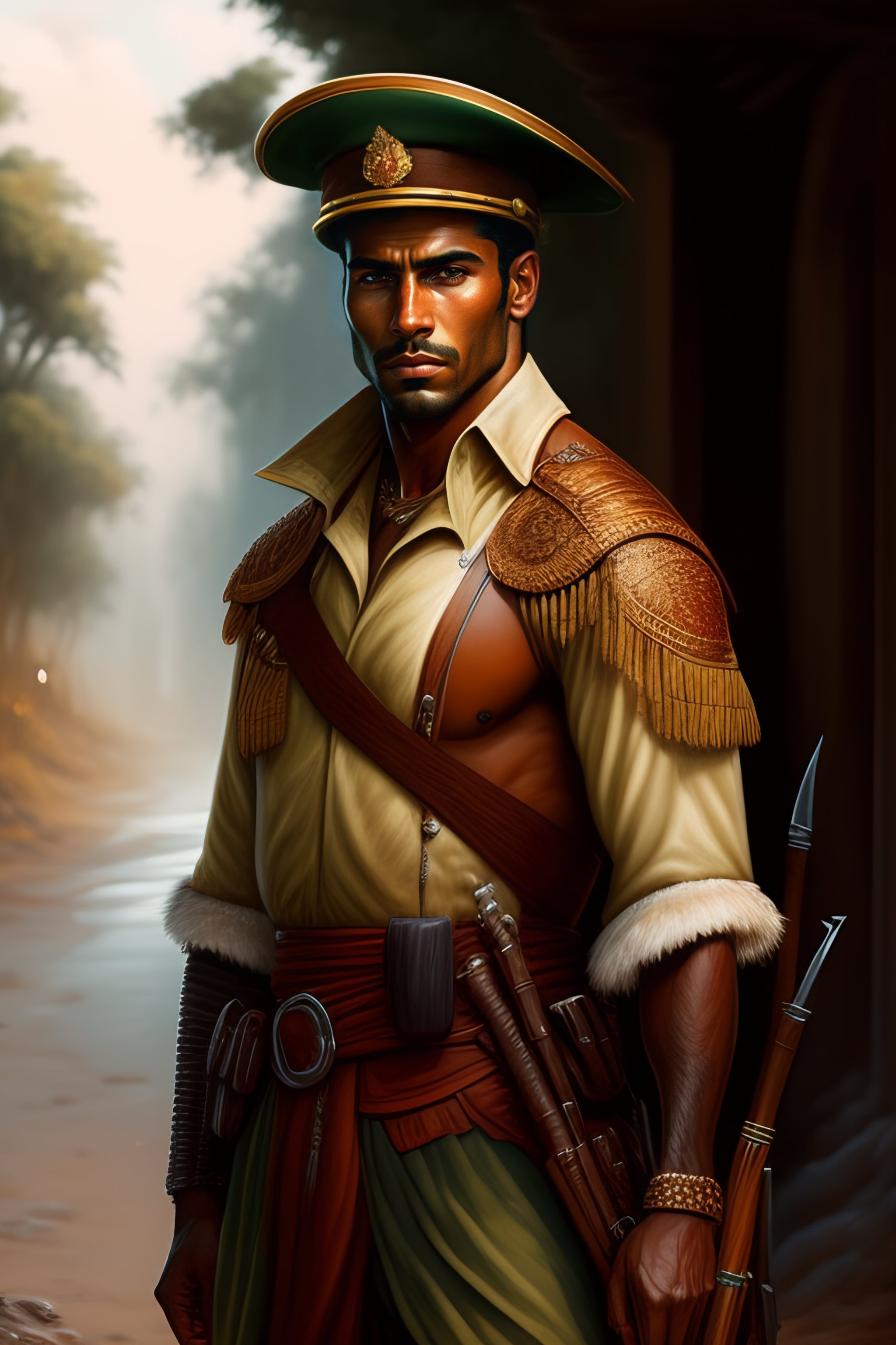 Lexica - A full length portrait of a handsome quarter blind Brazilian ...