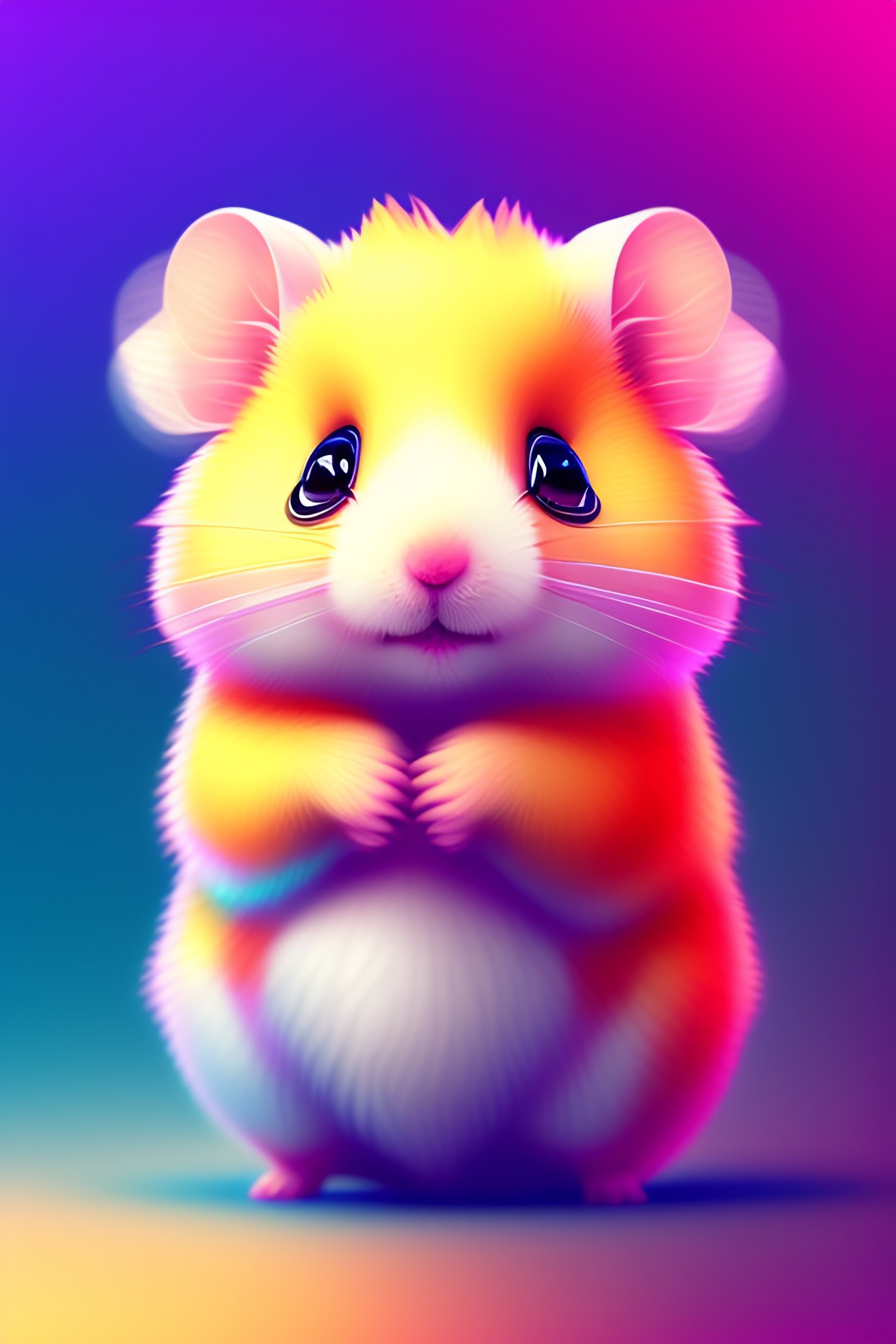 Lexica - CUTE AND ADORABLE CARTOON FLUFFY HAMSTER, HEART, CANDY ...