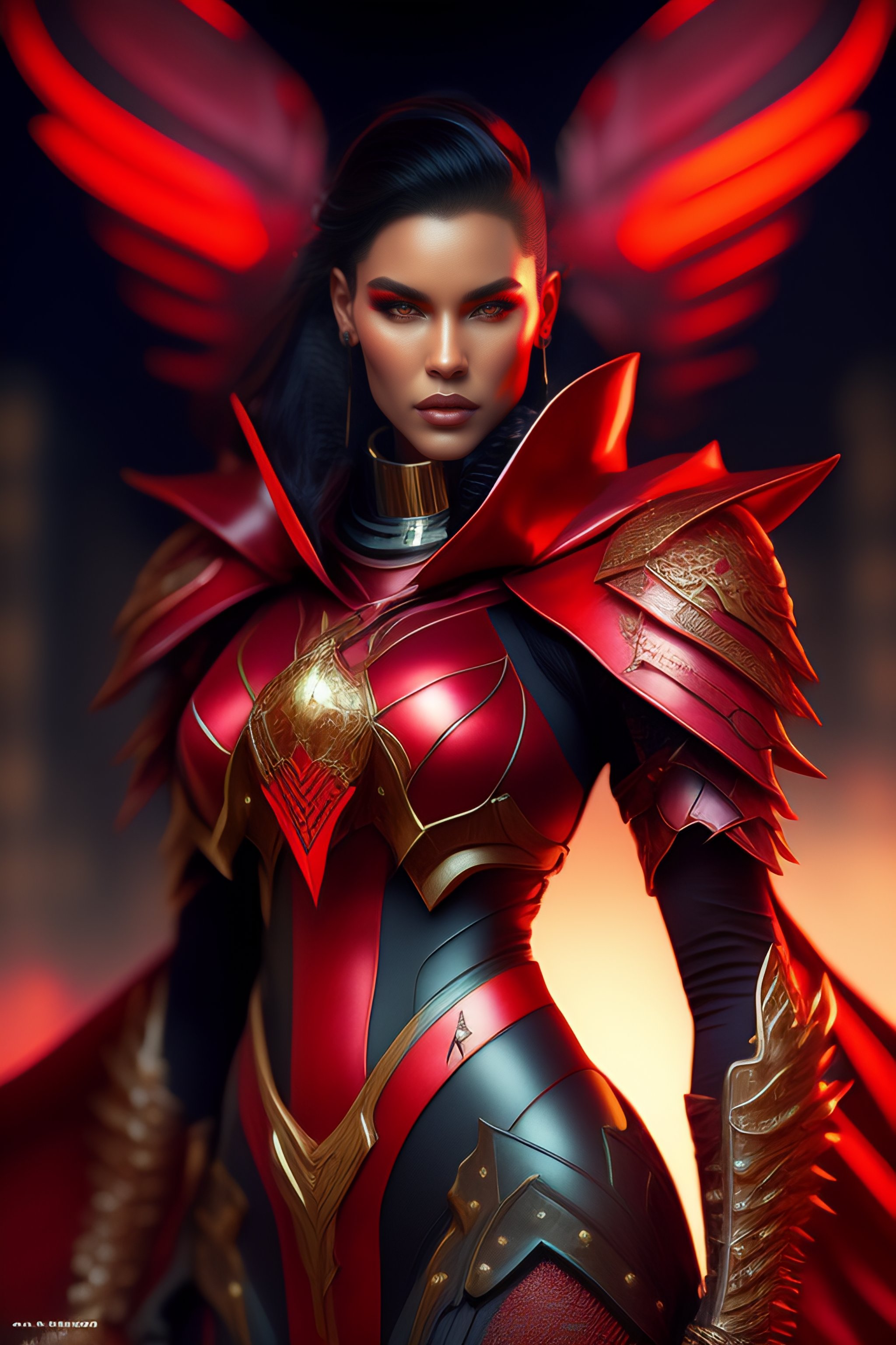 Lexica - Spawn hero cyberpunk sci fi armor crimson energy, diffuse ...
