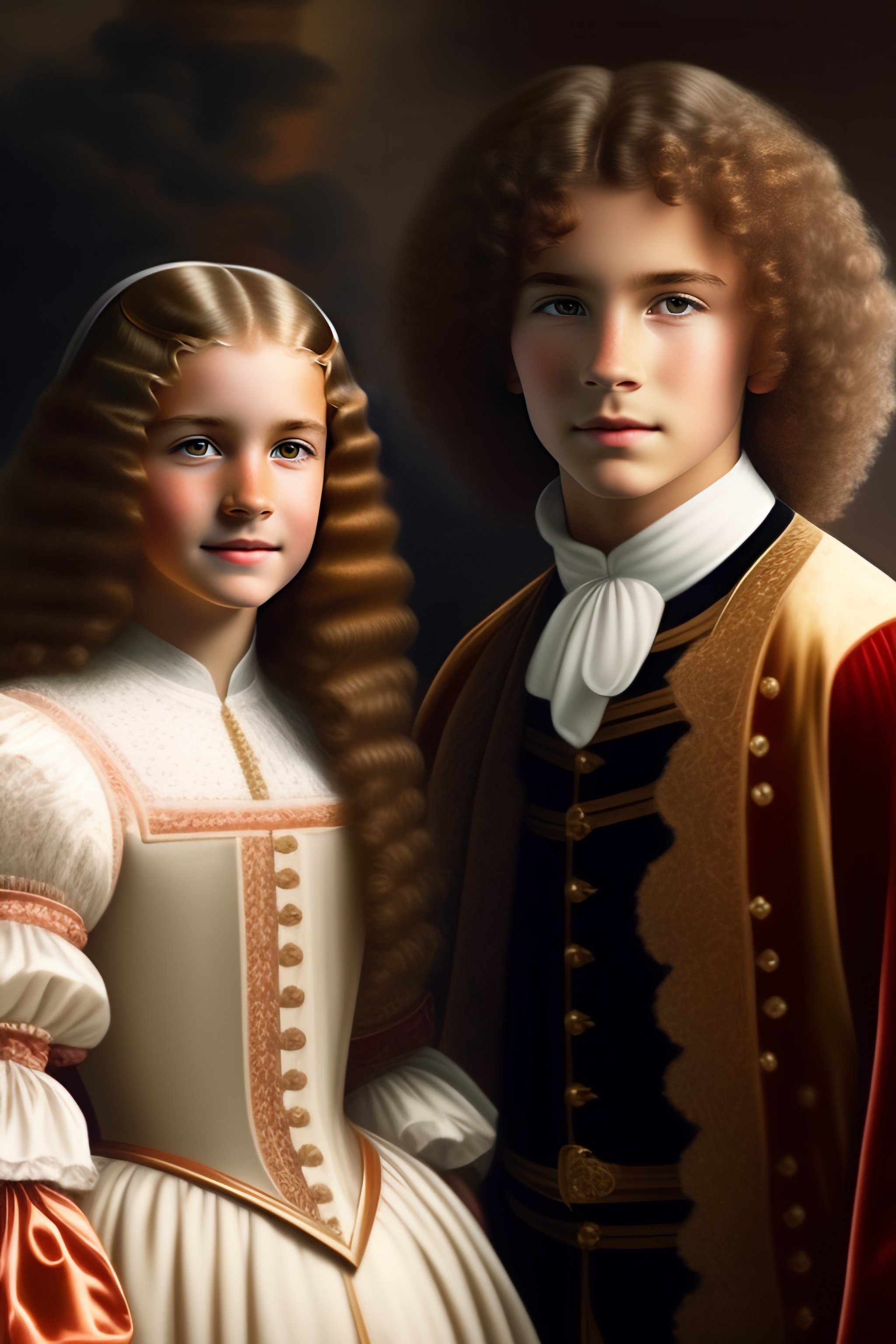 Lexica - A picture of timetravelers: a 12-years old girl with blond ...