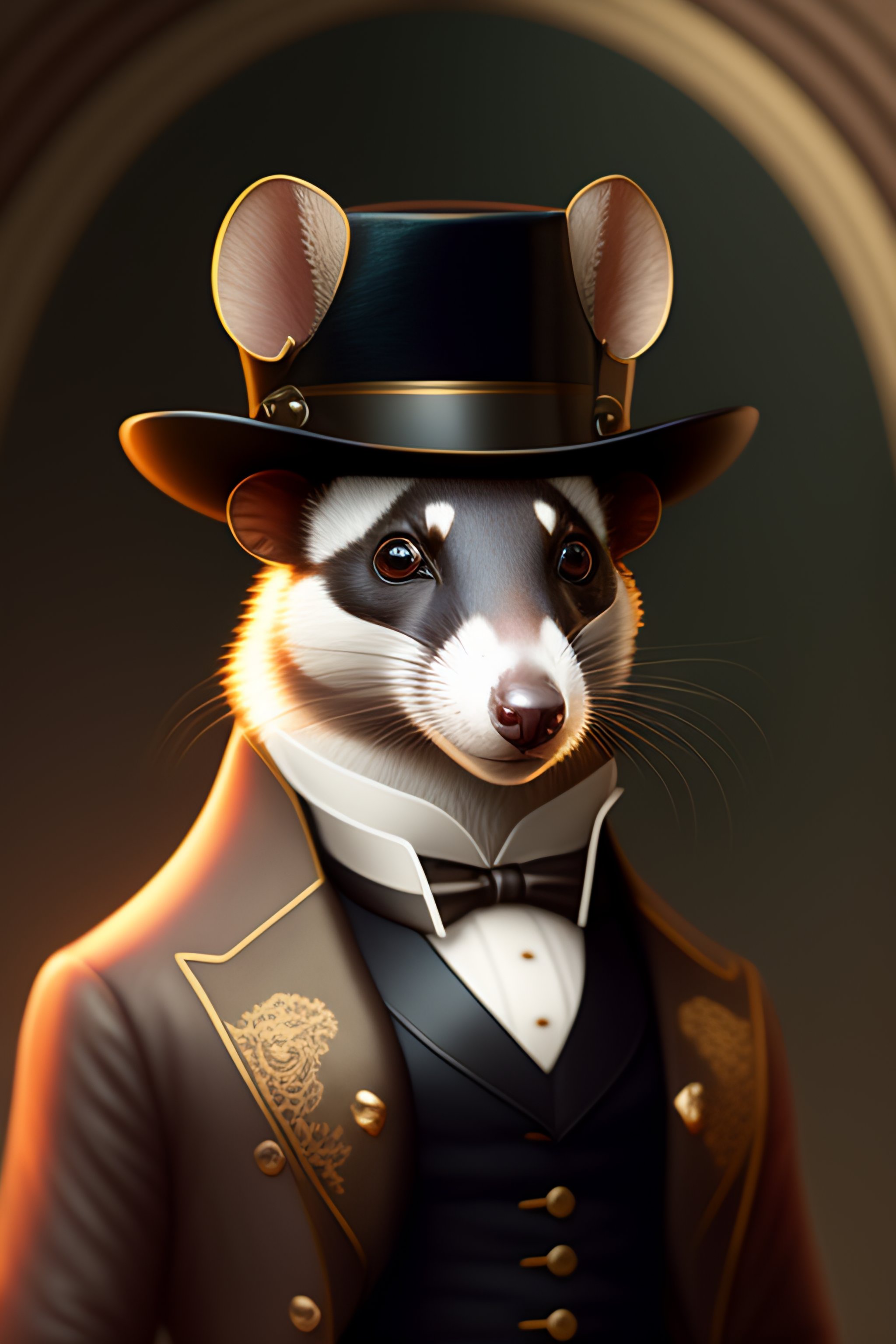 Lexica - A portrait of a opossum as a victorian gentleman in oil ...
