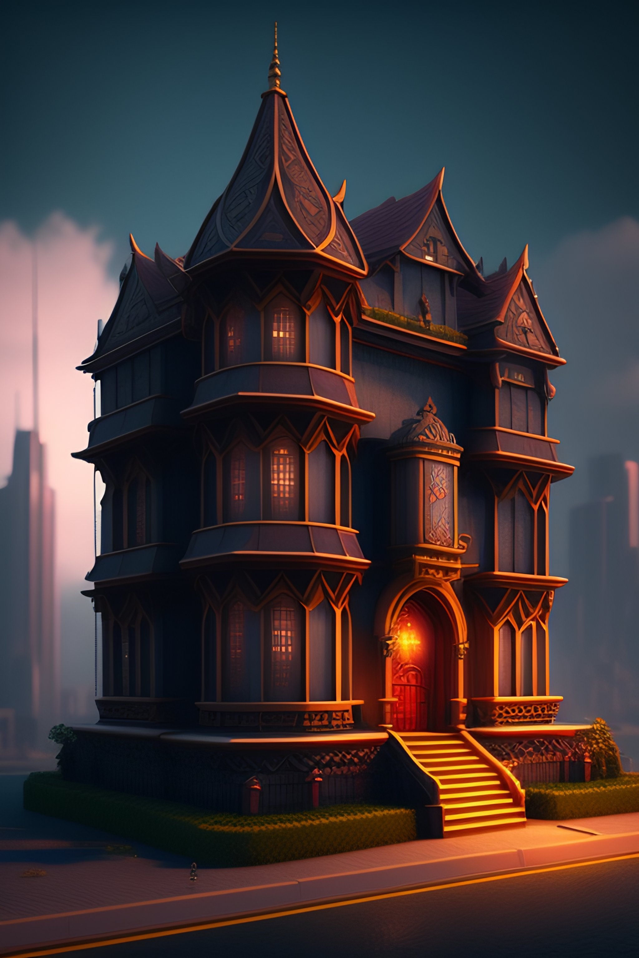 Lexica - Isometric 3 d fantasy vampire aboratory building, smoth 3 d ...