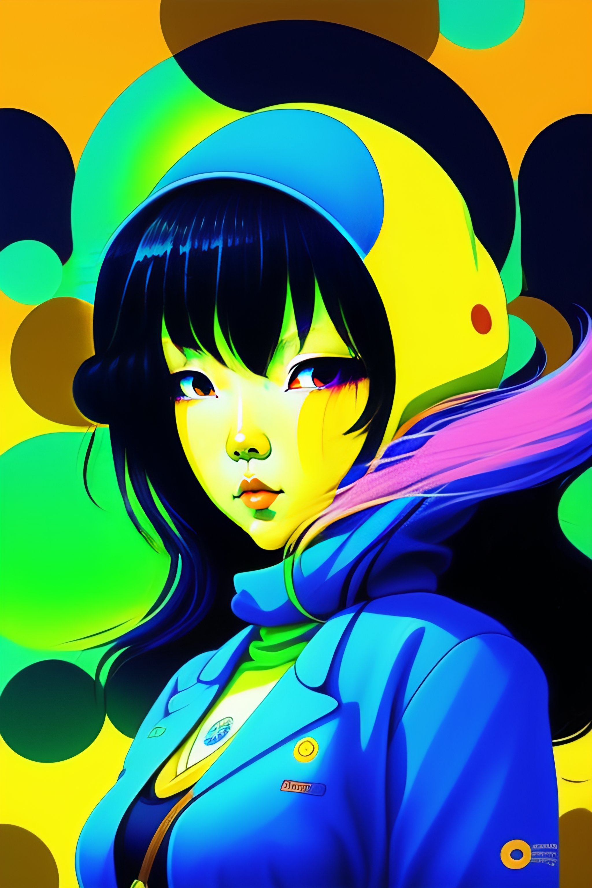 Lexica - Chiho aoshima, breakcore, style of jet set radio, y2k, gloom ...