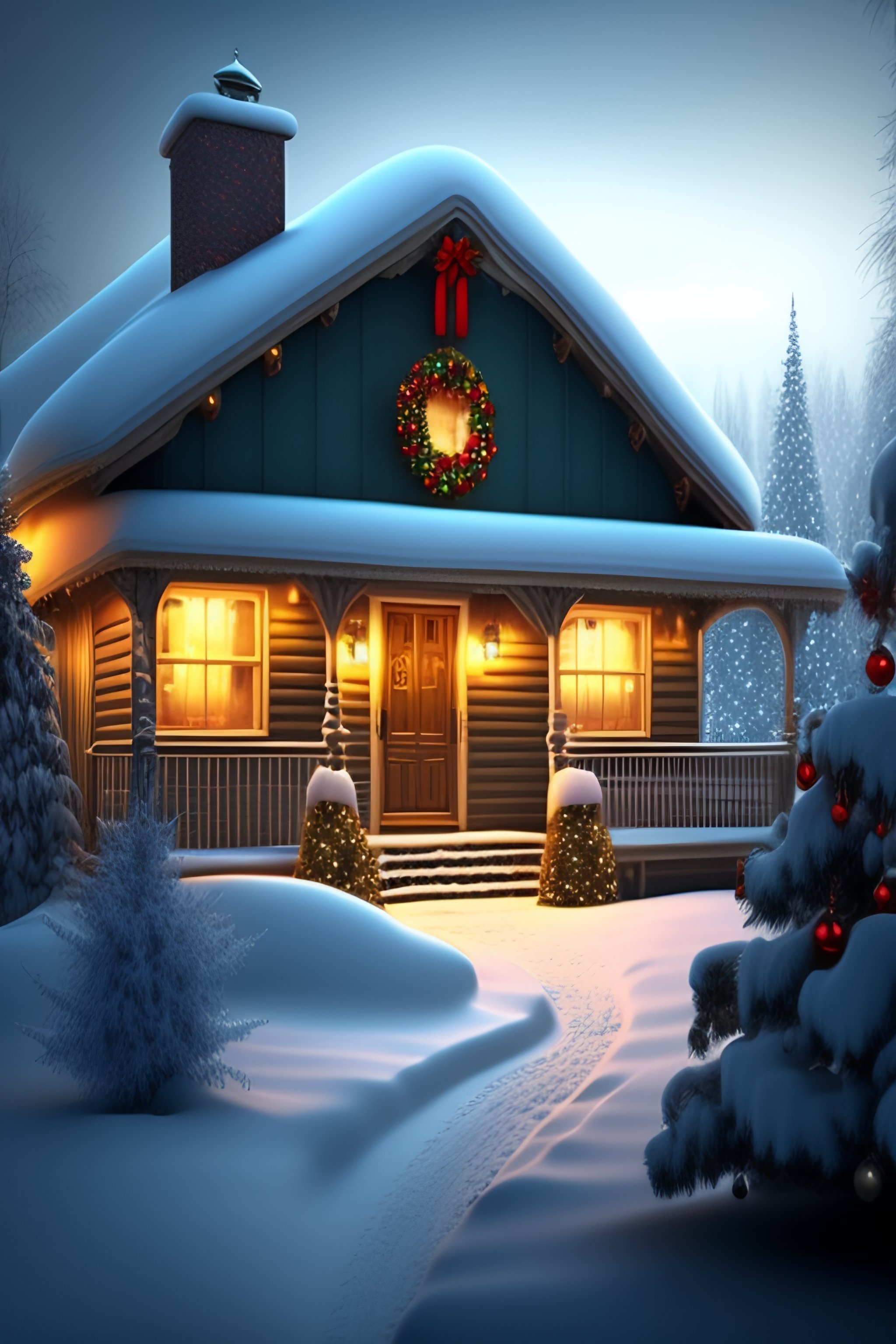 Lexica - City with cristmas view, christmas concept house, cristmas ...