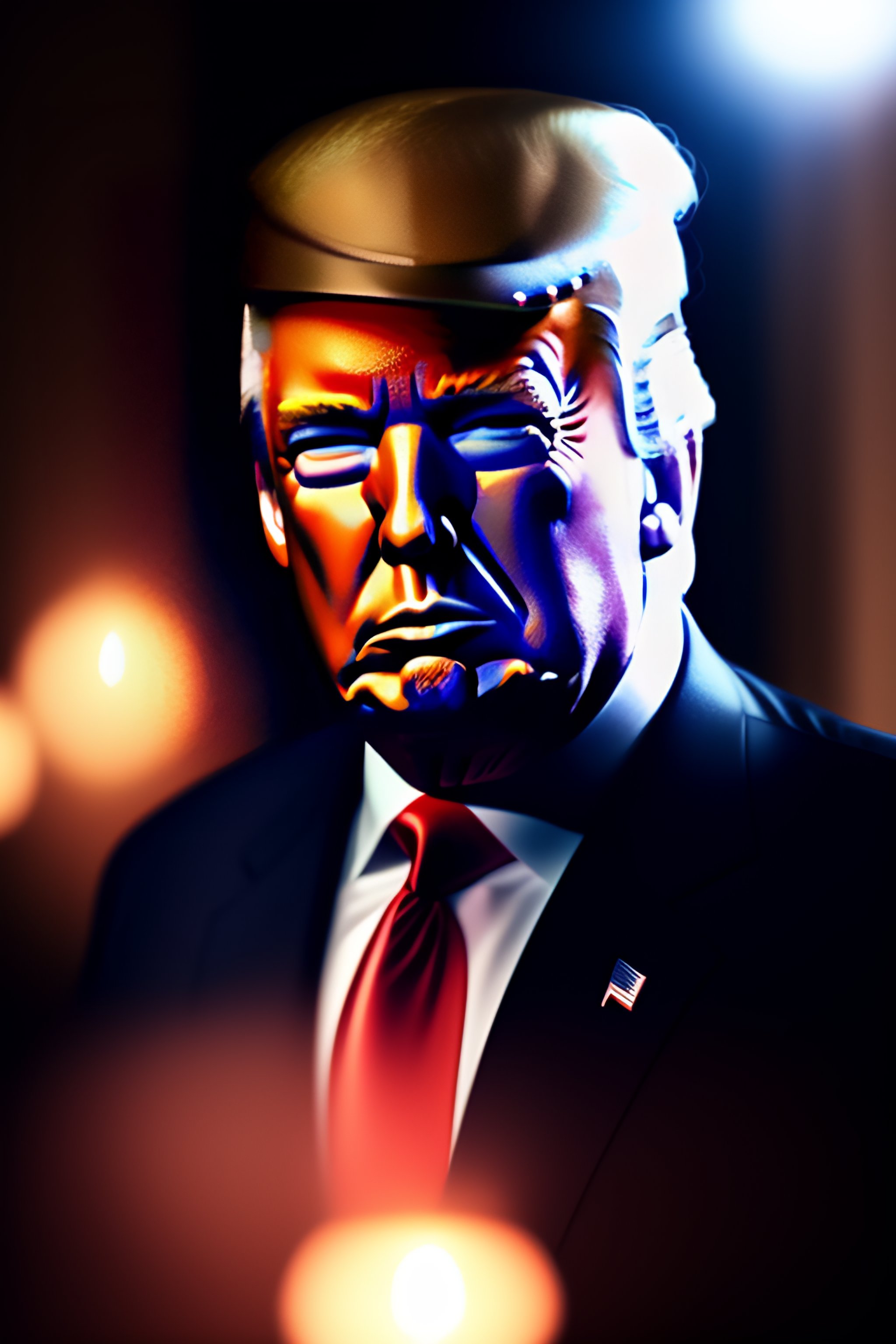 Lexica - Donald trump , key lighting, soft lights, foggy, 8 k render ...