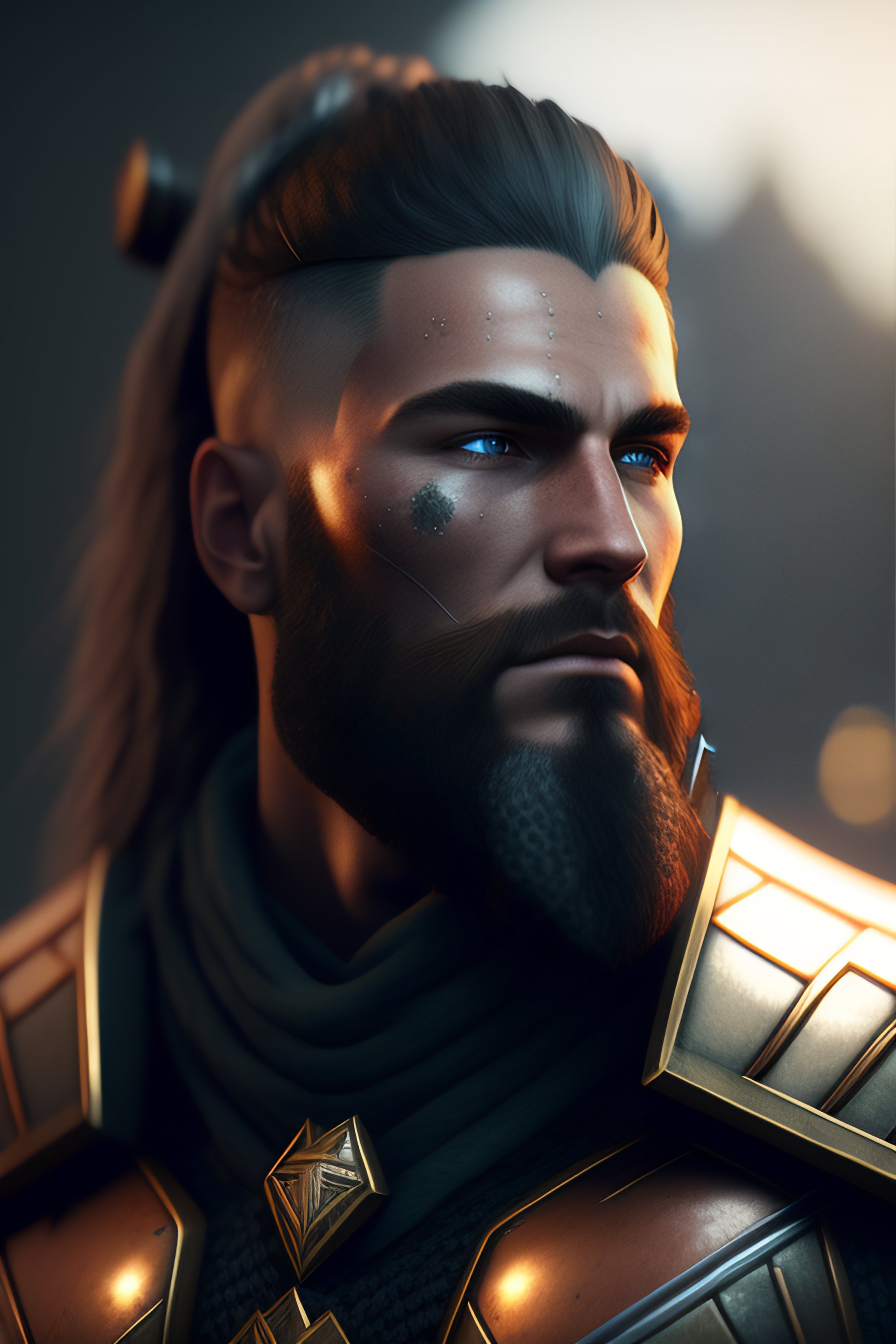 Lexica - Sci-Fi brave viking, scars on his face, with war hammer, with ...