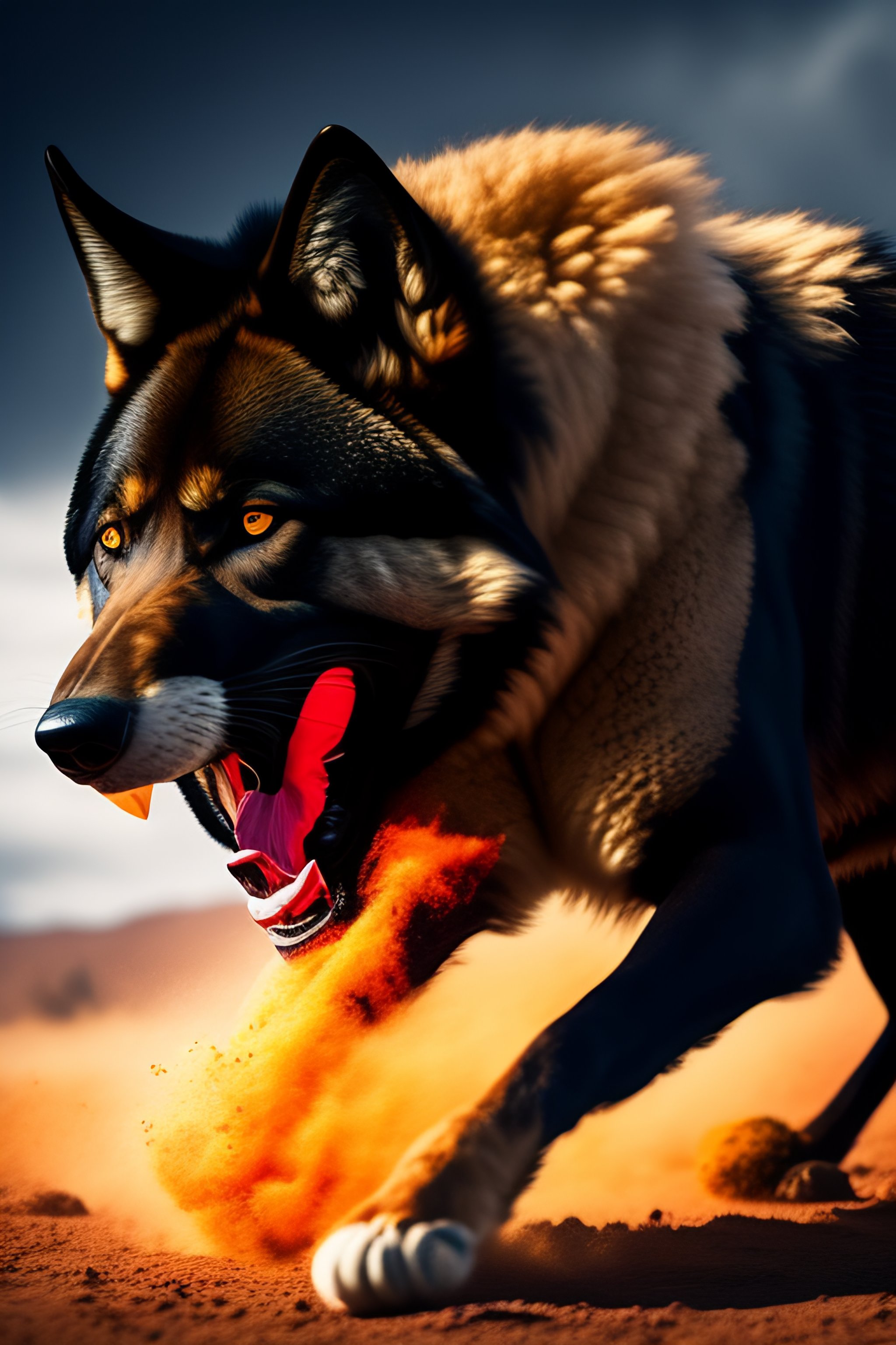 Black Wolves Fighting