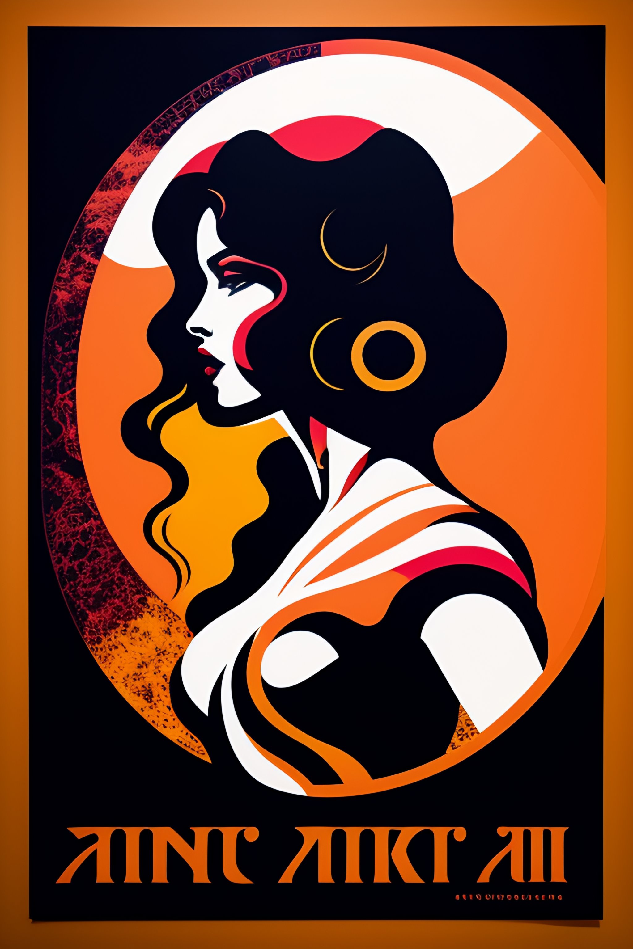 Lexica - Surreal woman logo as a silkscreen print art / serigraphy ...