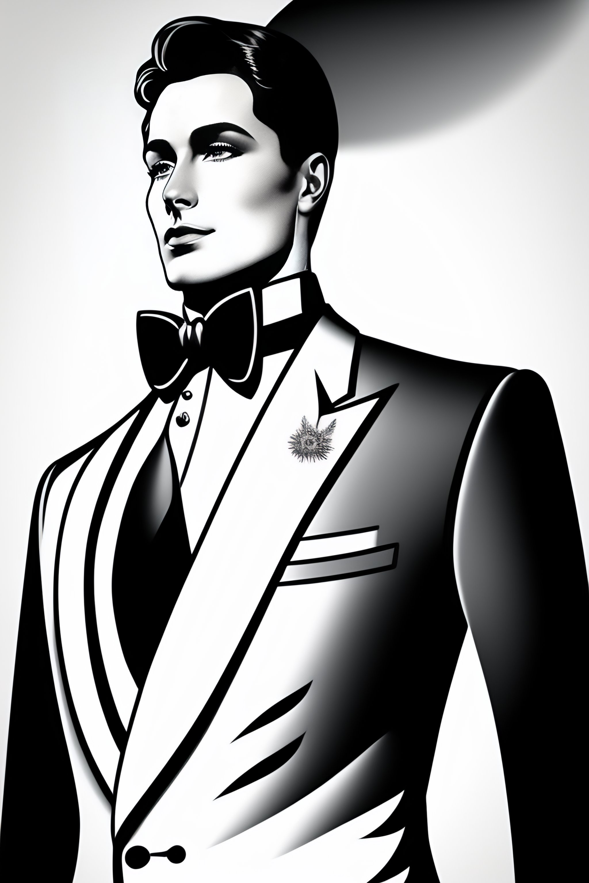 Lexica - Tuxedo Costume Design, no human body, black and white ...