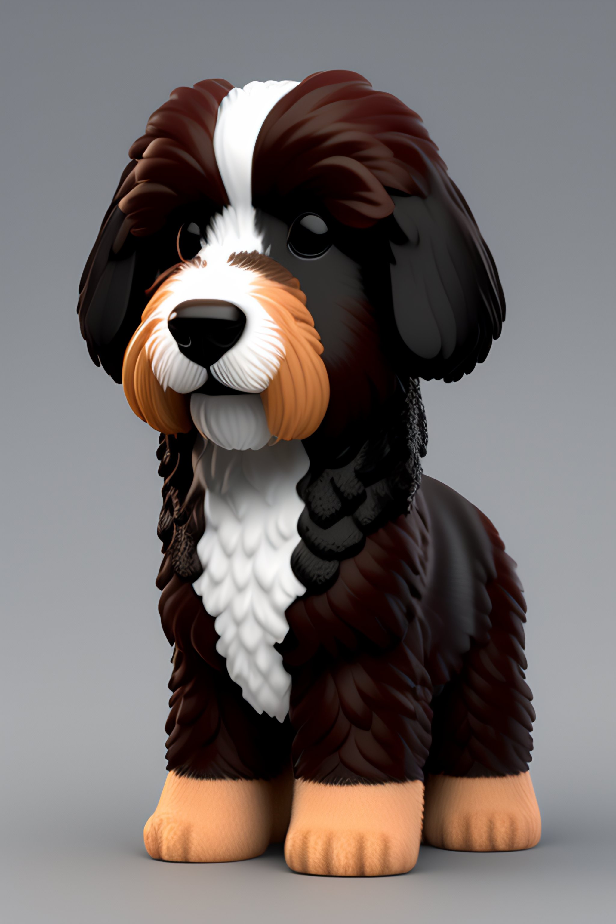 Lexica - Full body 3d render of funko pop Bearded collie