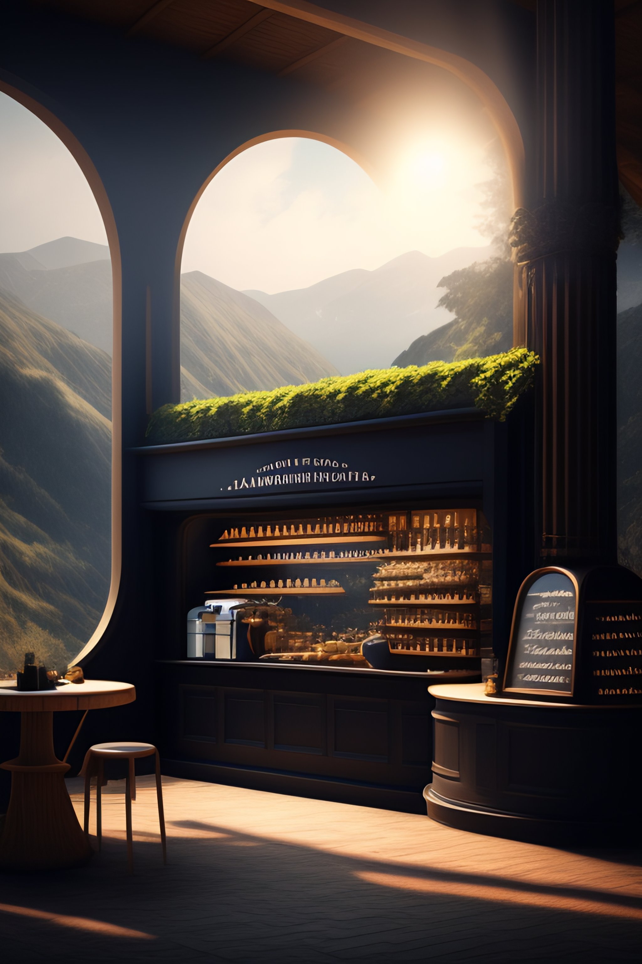 Lexica - Amazing cafe shop lost in the middle of nowhere mysterious ...