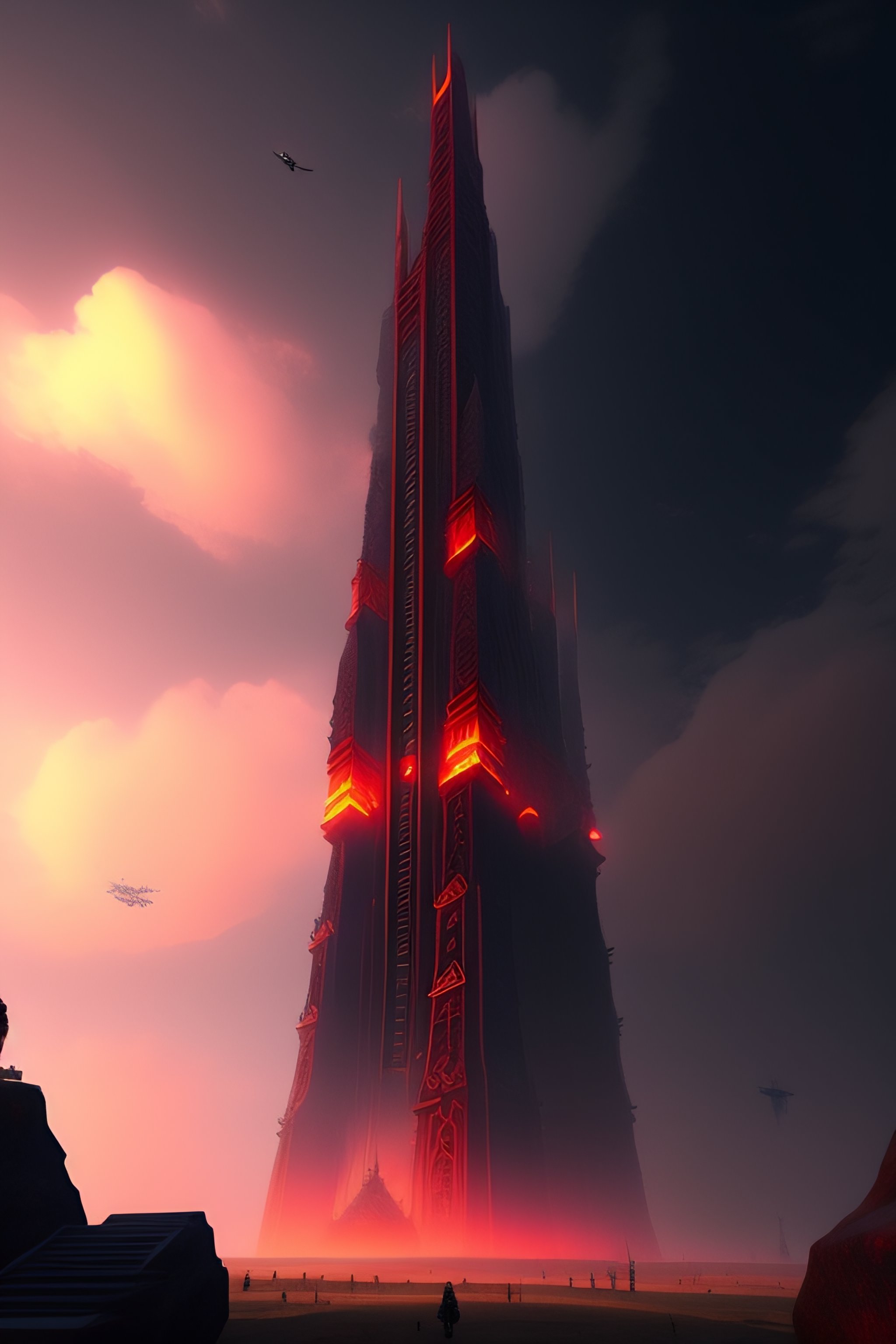 Lexica - Giant tower that goes from the ground to the sky in the Gothic ...