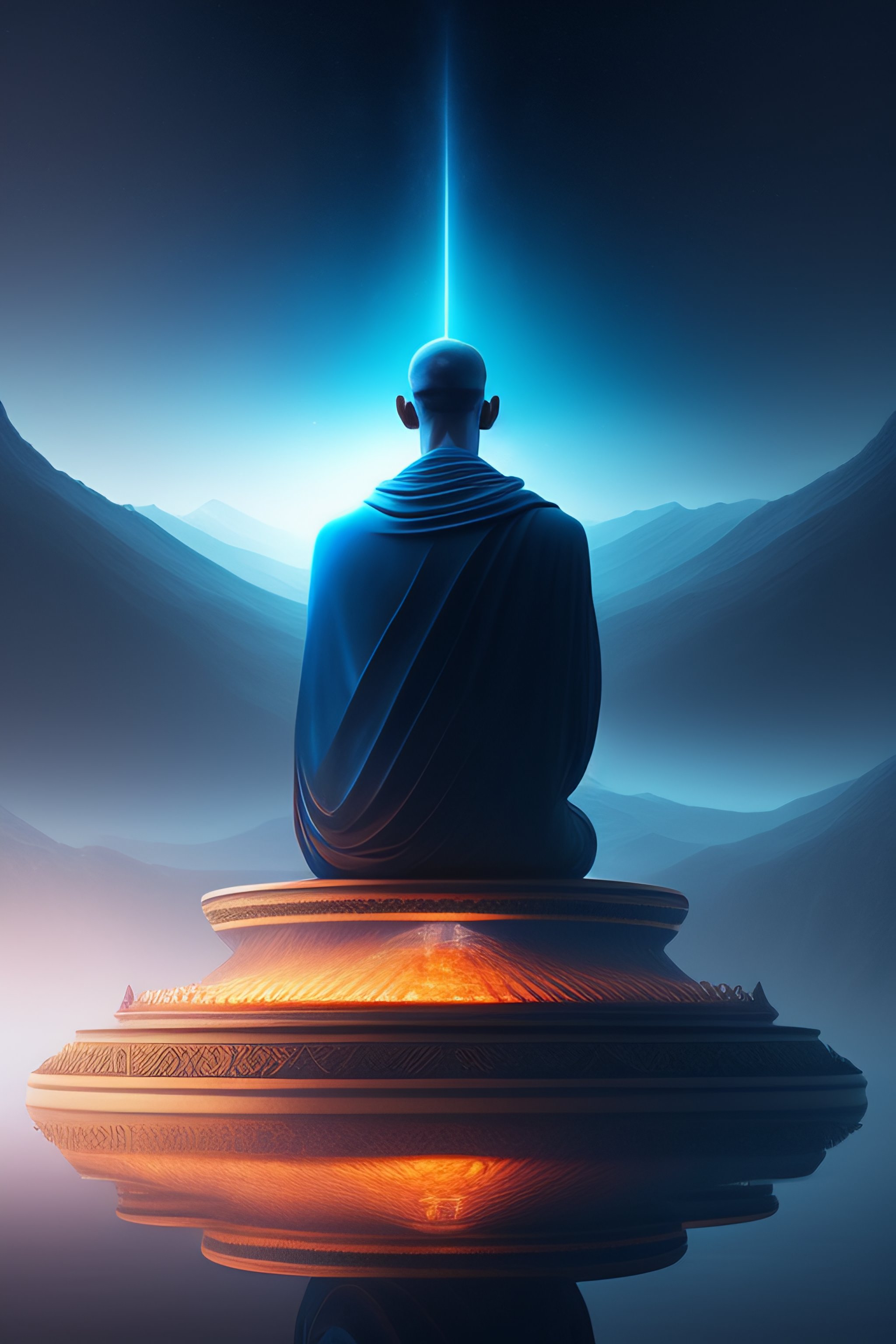 Lexica - A monk god meditating in a empty void, fantasy, trending on ...