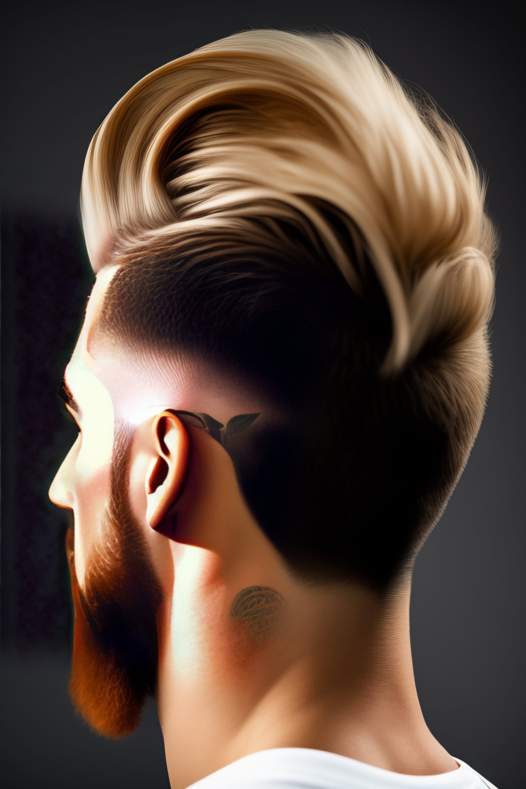 Lexica - Close up back of head shot of a man. High definition clean haircut