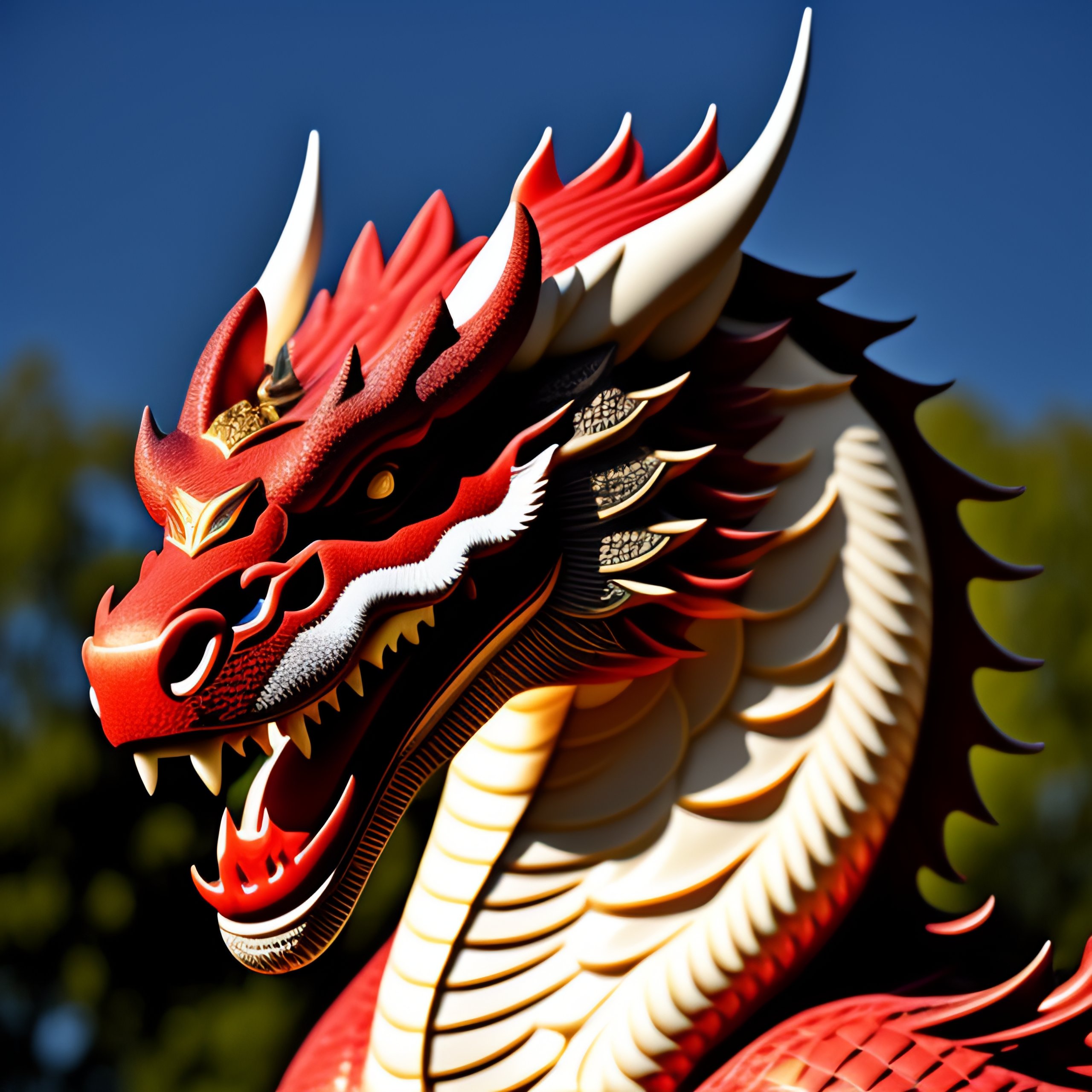 Lexica - Portrait of a china dragon, sharp