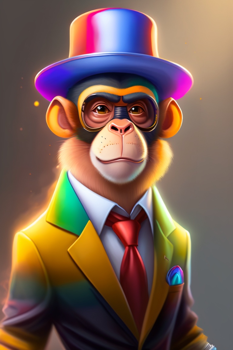Lexica - Monkey Creative Artist: hairy monkey character colorful ...